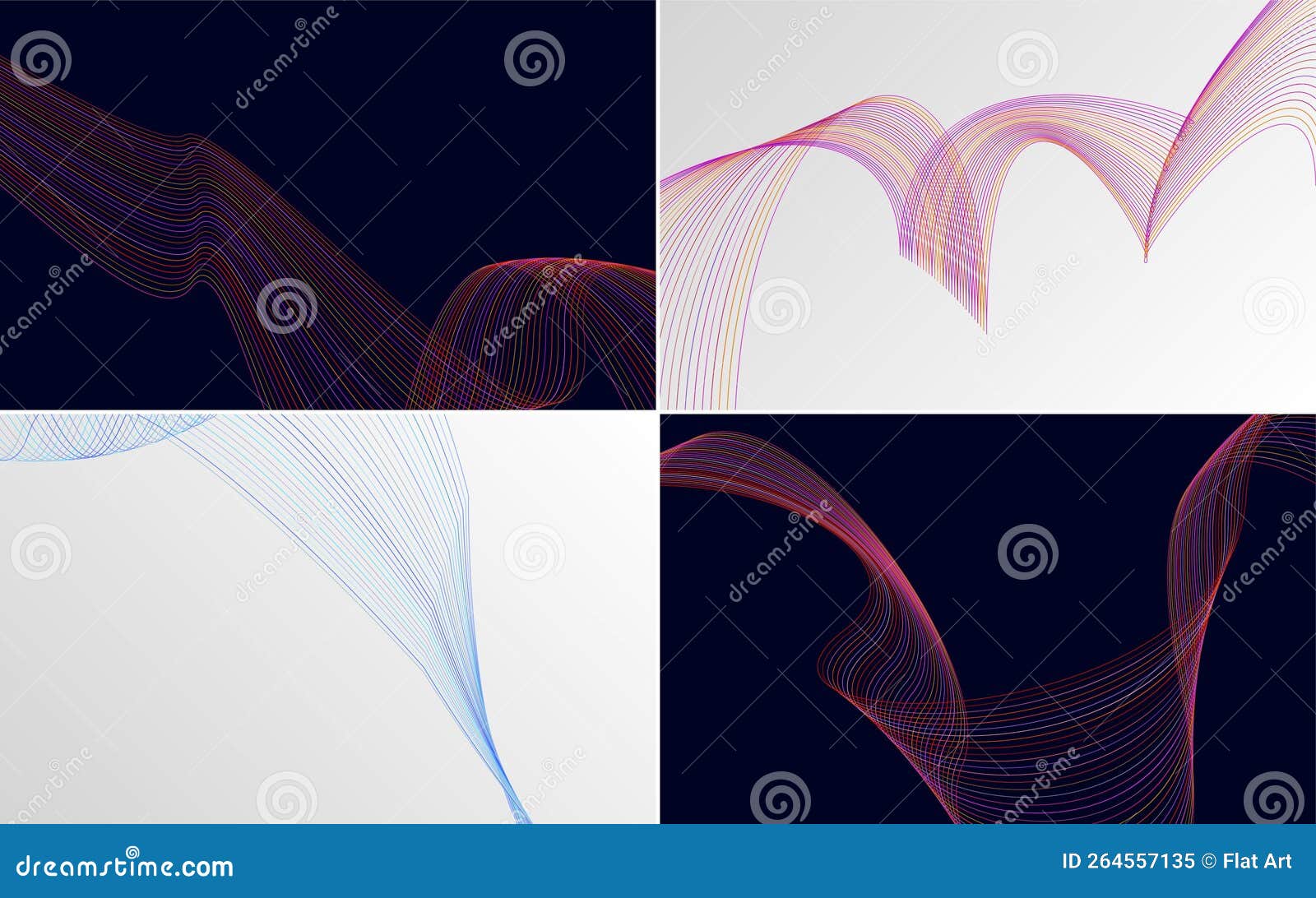 Set of 4 Vector Line Backgrounds To Elevate Your Designs To the Next ...