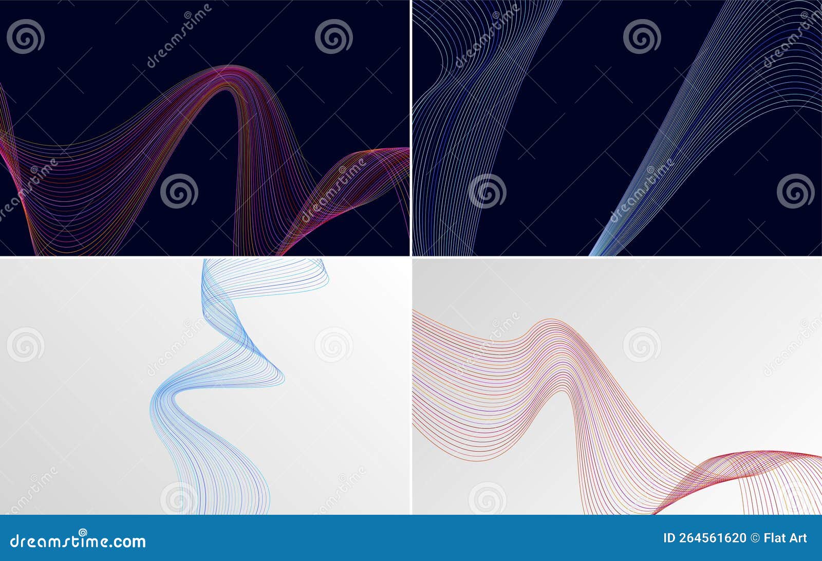 Set of 4 Vector Line Backgrounds To Elevate Your Designs To the Next ...