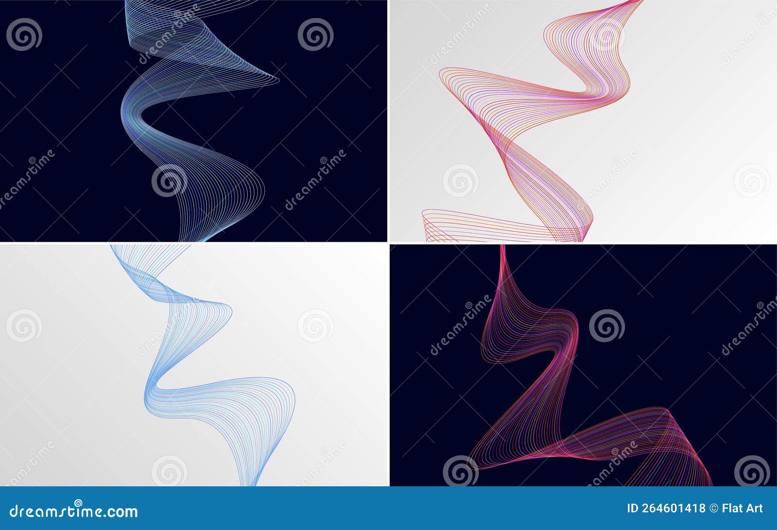Set of 4 Vector Line Backgrounds To Elevate Your Designs To the Next ...