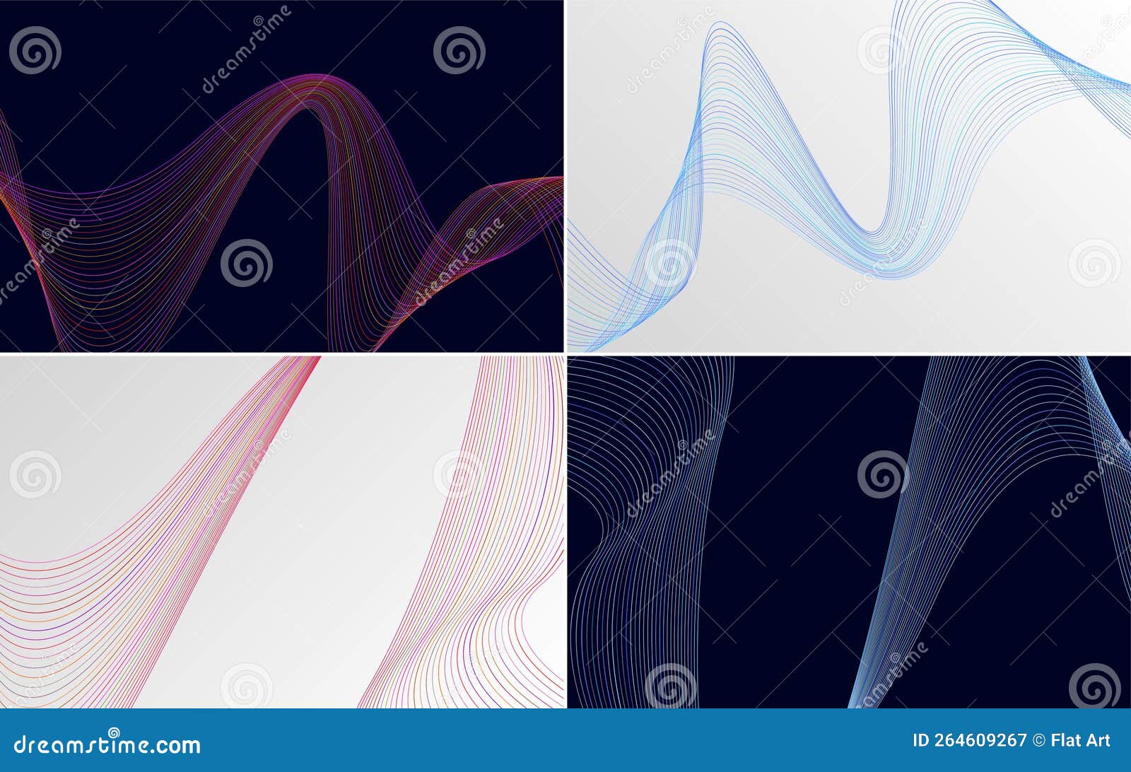 Set of 4 Vector Line Backgrounds To Elevate Your Designs To the Next ...