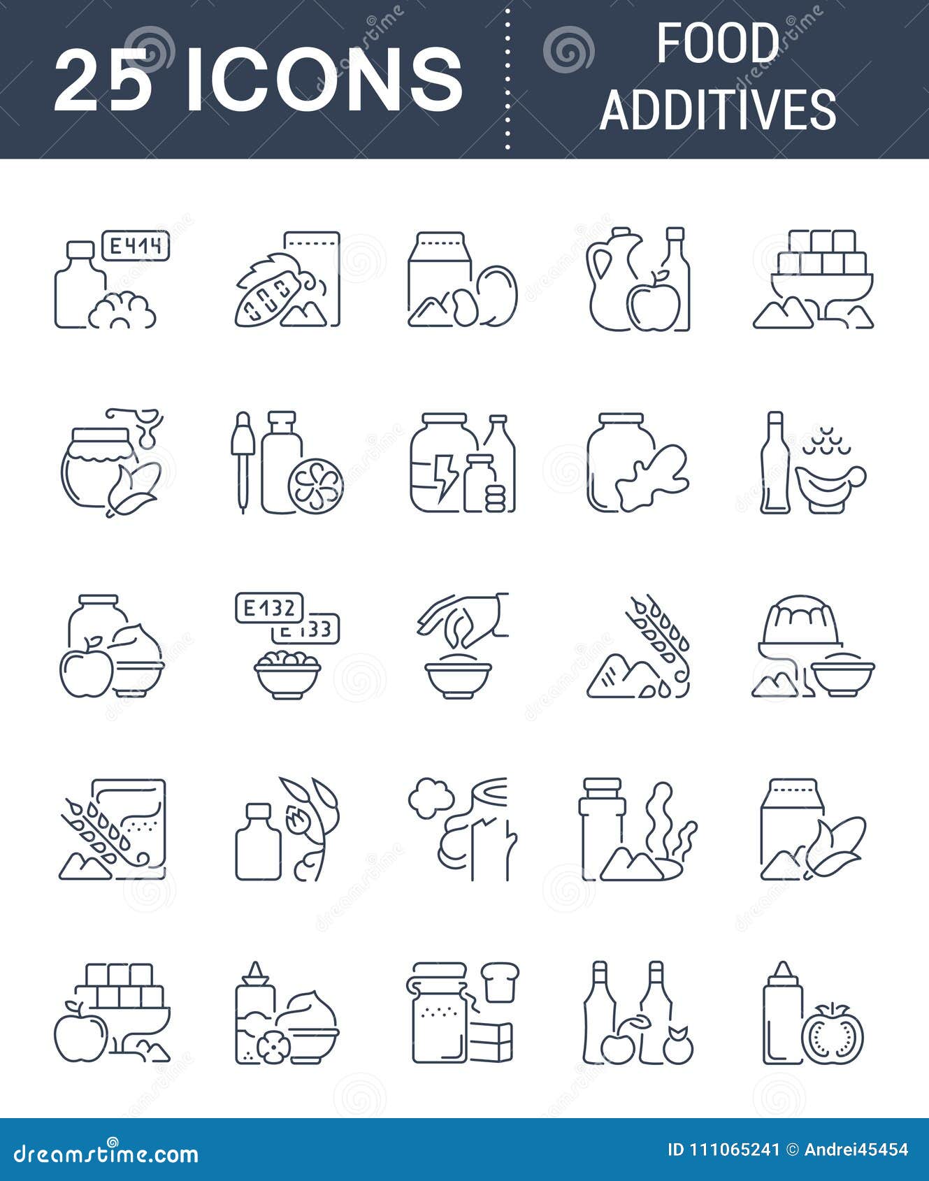 Set Vector Line Icons of Food Additives. Stock Illustration ... Set Vector Line Icons of Food Additives. Stock Illustration ...