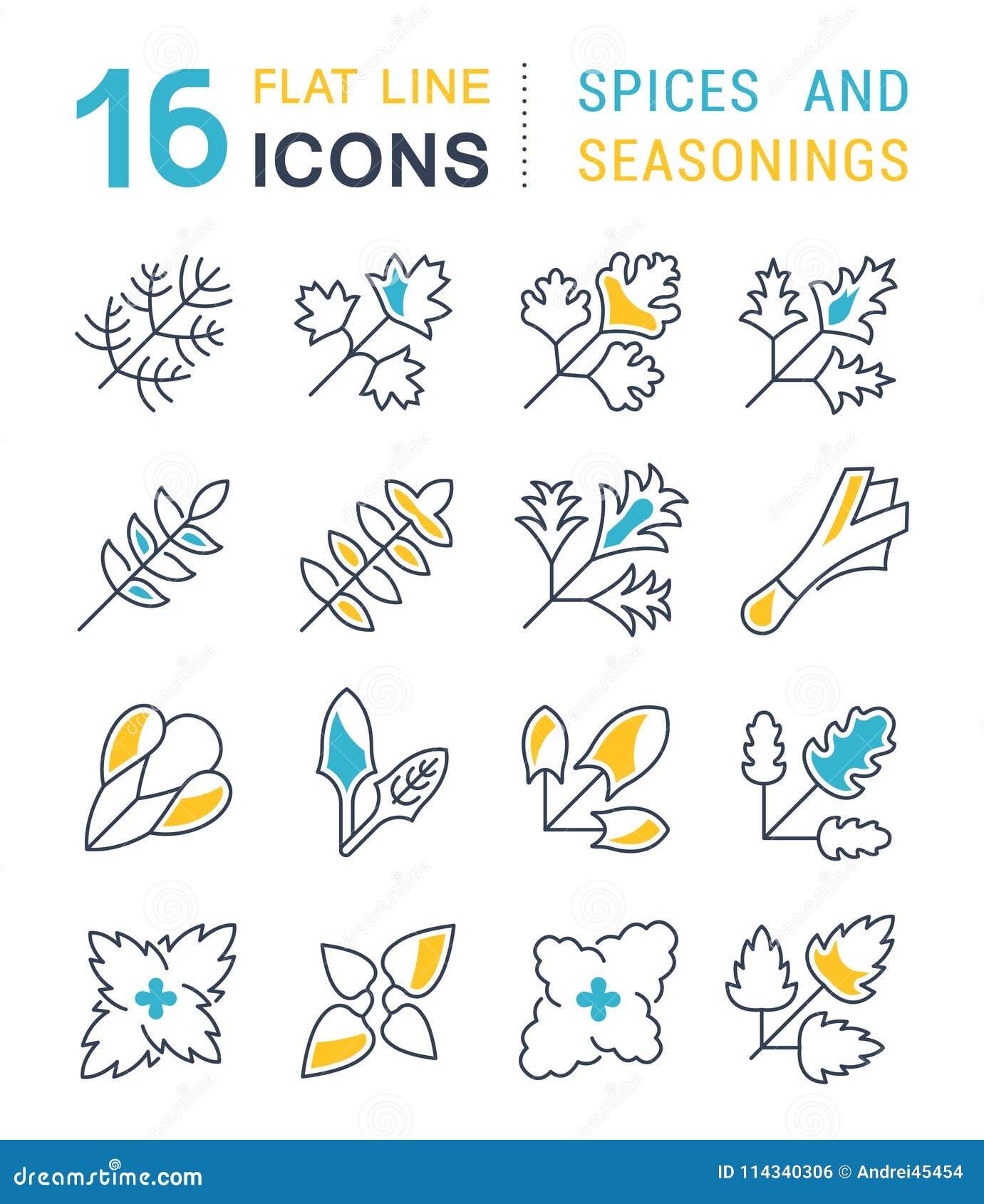 Set Vector Line Icons of Greenery. Stock Illustration - Illustration of ...