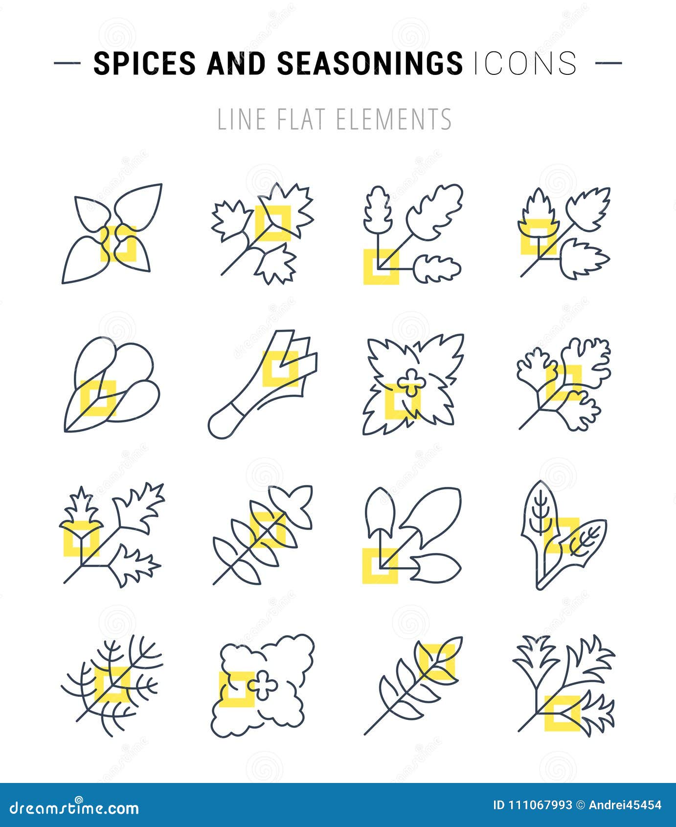 Set Vector Line Icons of Greenery. Stock Illustration - Illustration of ...
