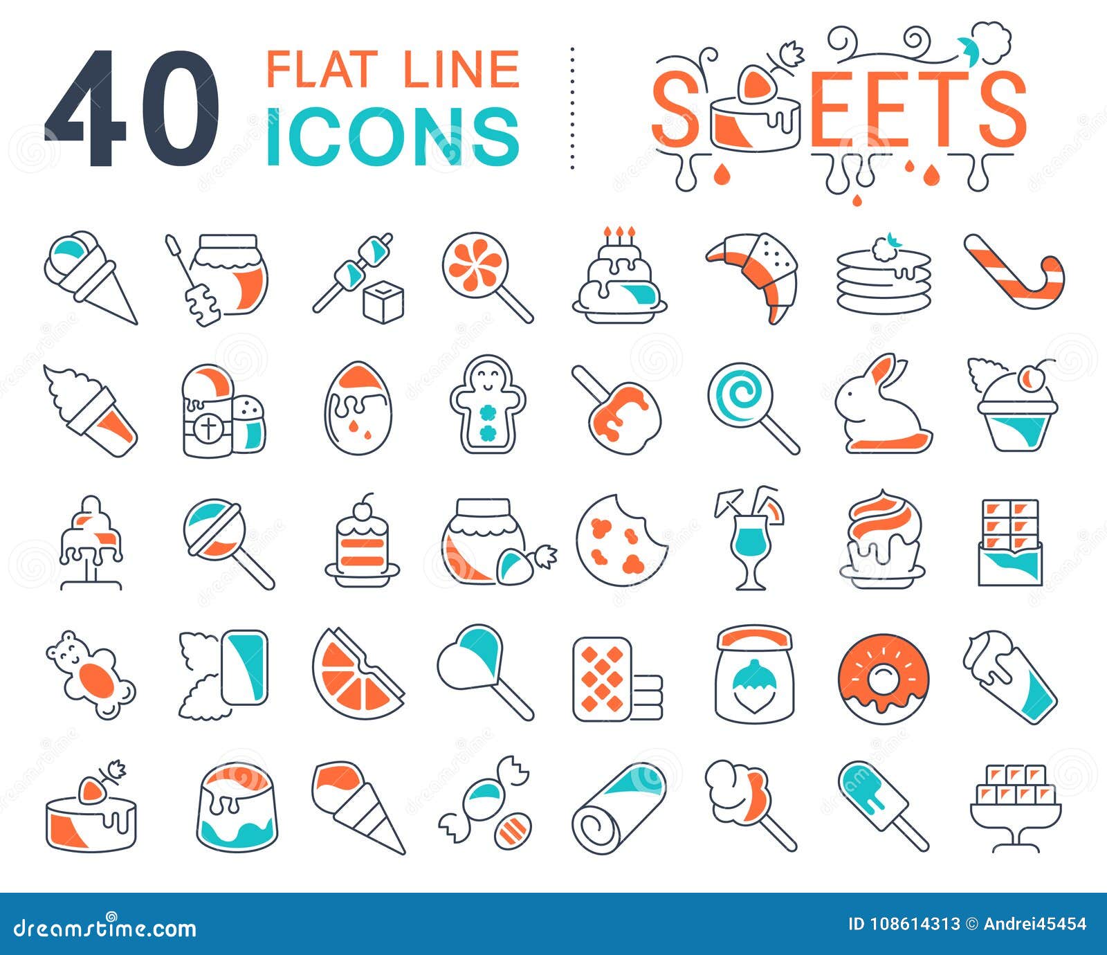 Set Vector Line Icons of Sweets Stock Illustration - Illustration of ... Set Vector Line Icons of Sweets Stock Illustration - Illustration of ...
