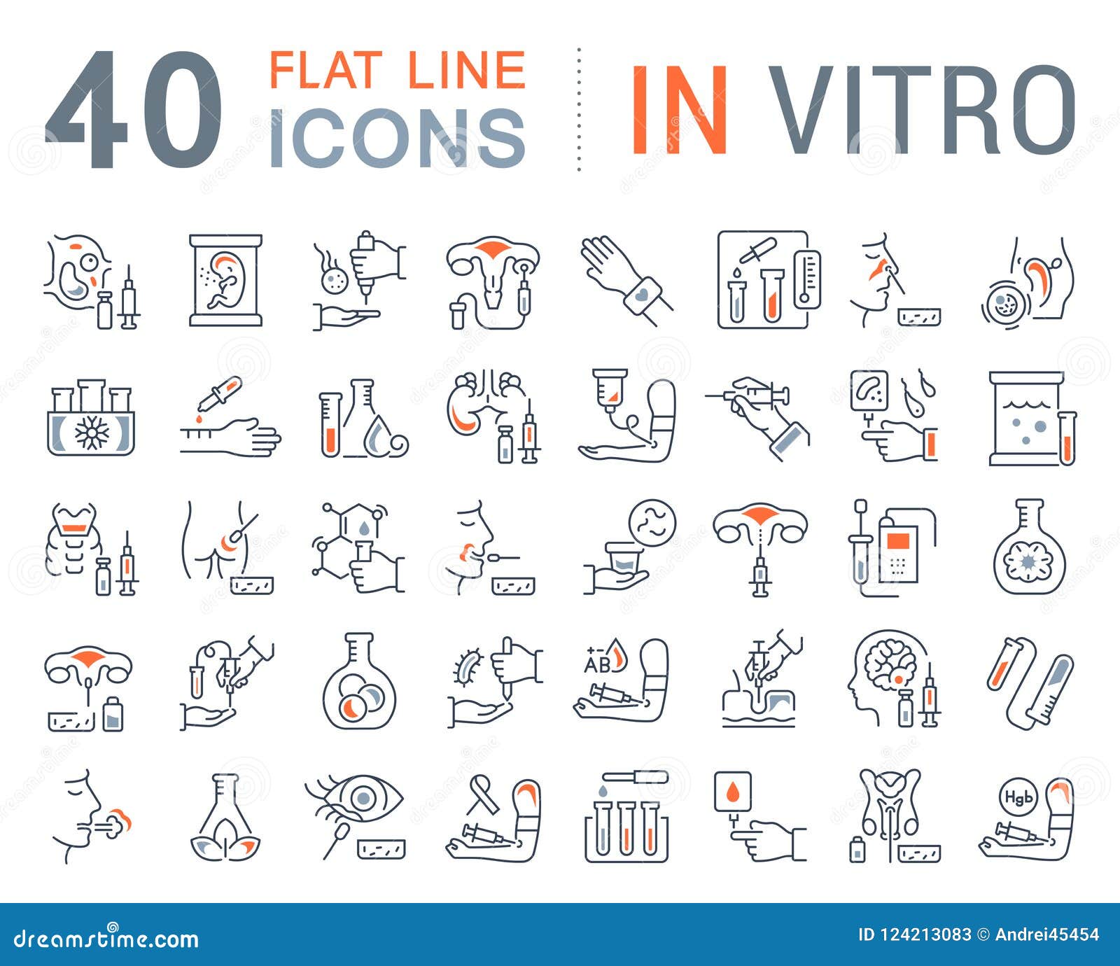 Set Vector Line Icons of in Vitro Stock Illustration - Illustration of ...