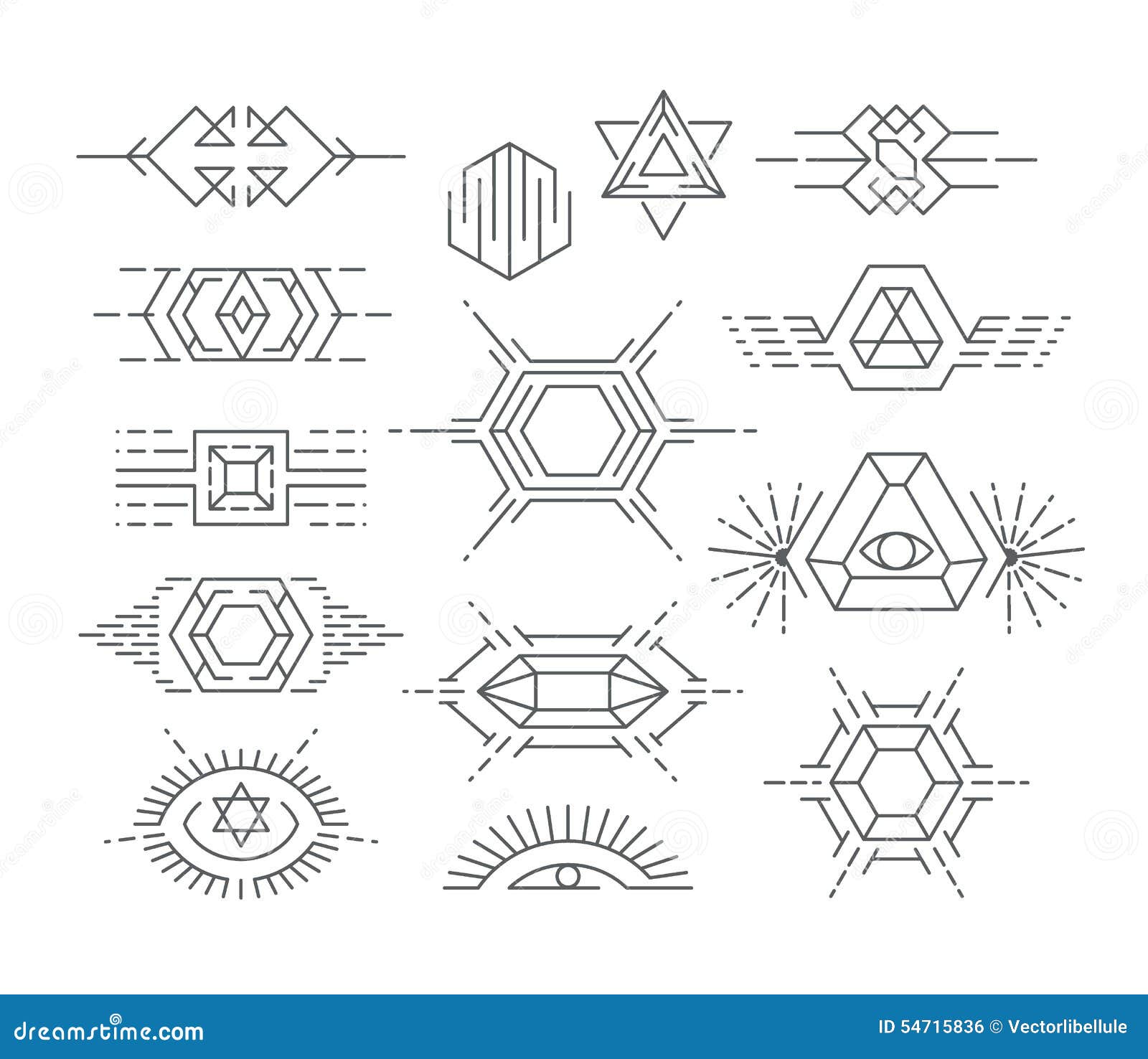 Set of Vector Linear Symbols Stock Vector - Illustration of graphical ...