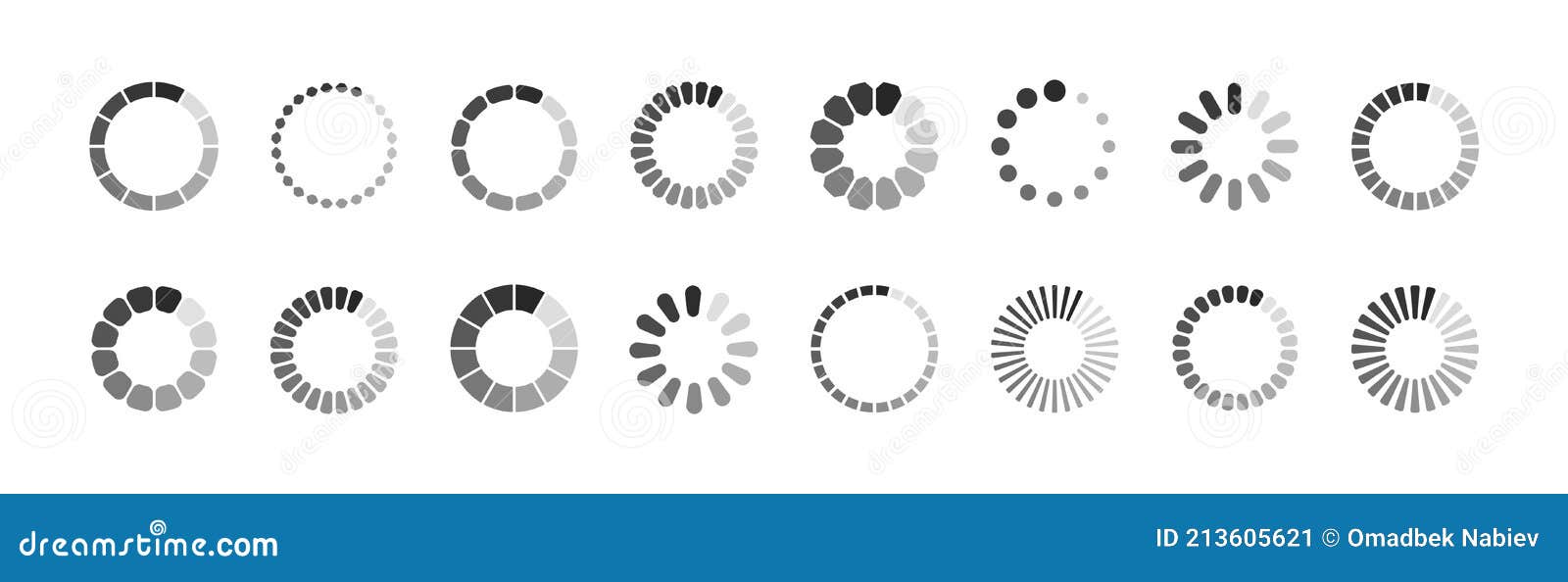 Set of Vector Loading Icons Stock Vector - Illustration of clipart ...