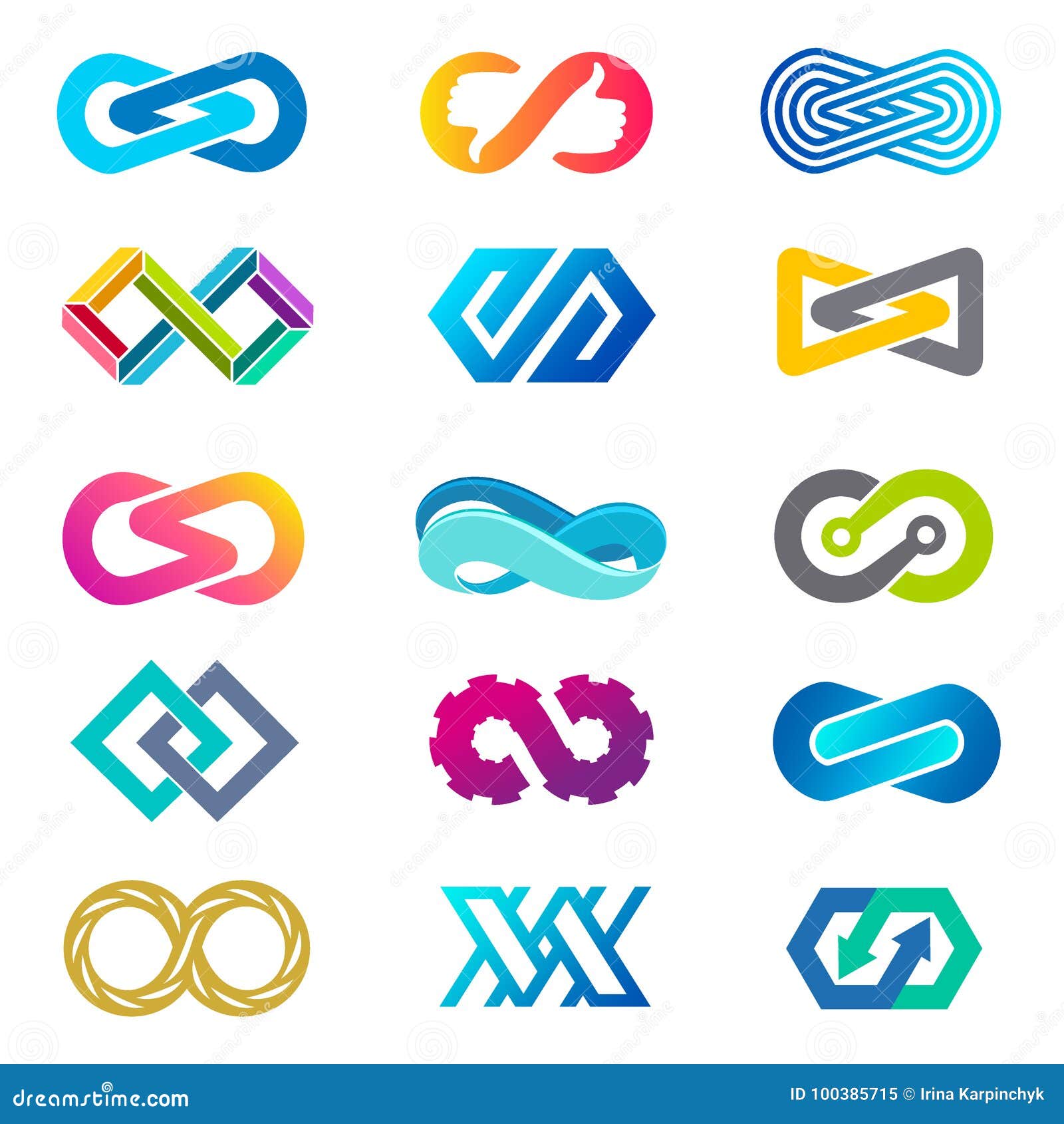 Set of Vector Logo Design for Business. Infinity Sign Stock Vector ...