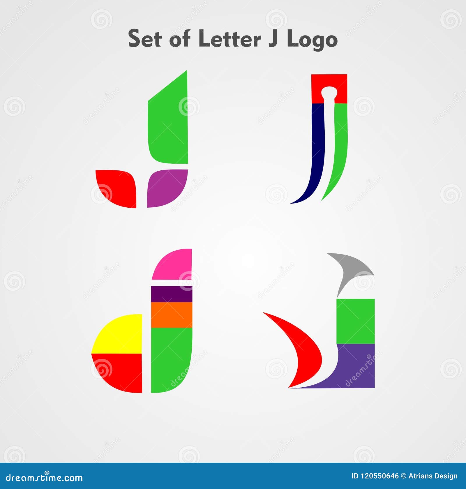 Set Vector Logo of Letter J Concept Stock Illustration - Illustration ...