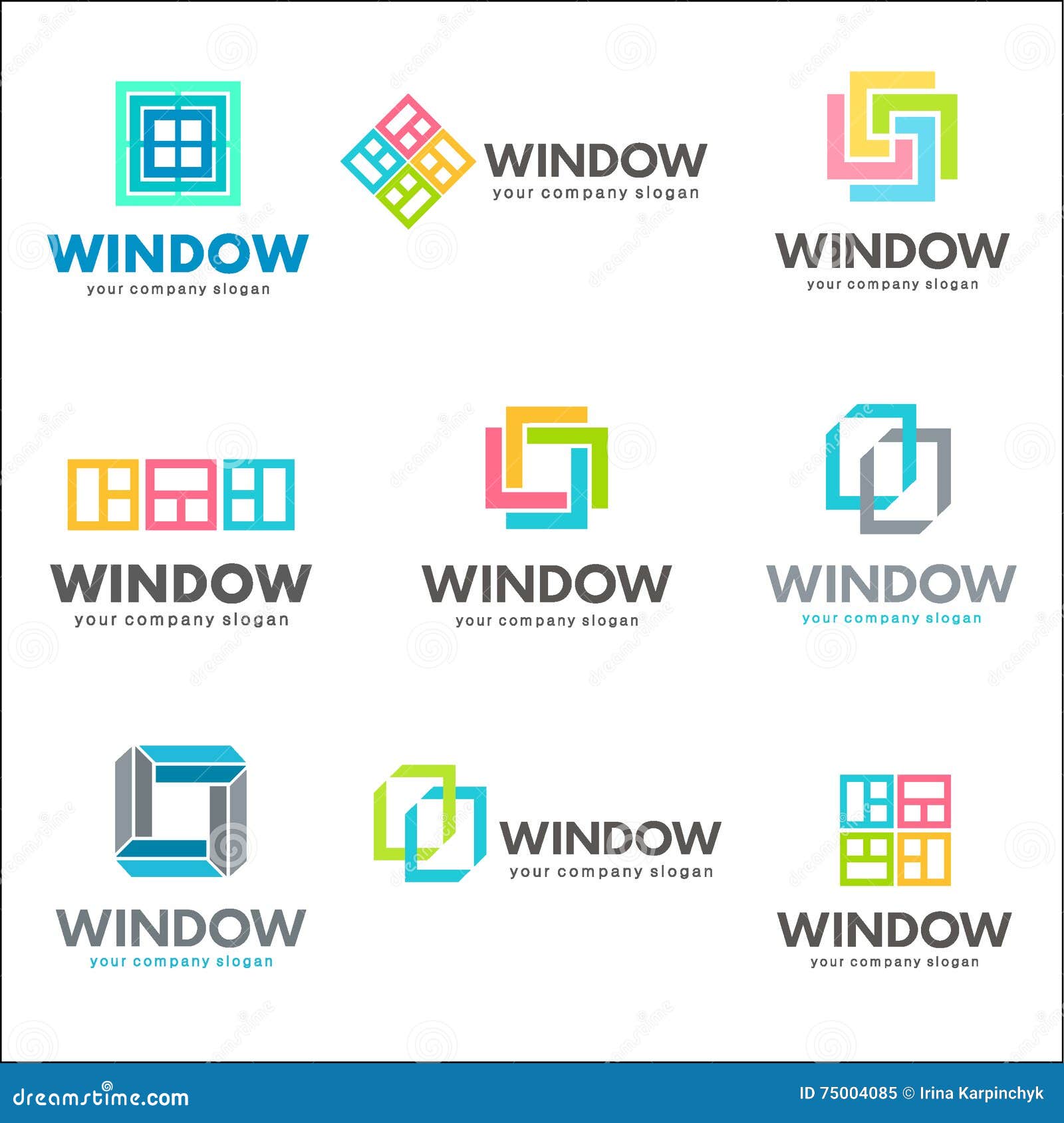 Set of Vector Logo Template for Windows Companies Stock Vector ...