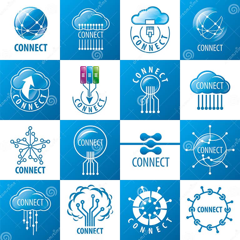 Set of Vector Logos Connect Stock Vector - Illustration of internet ...