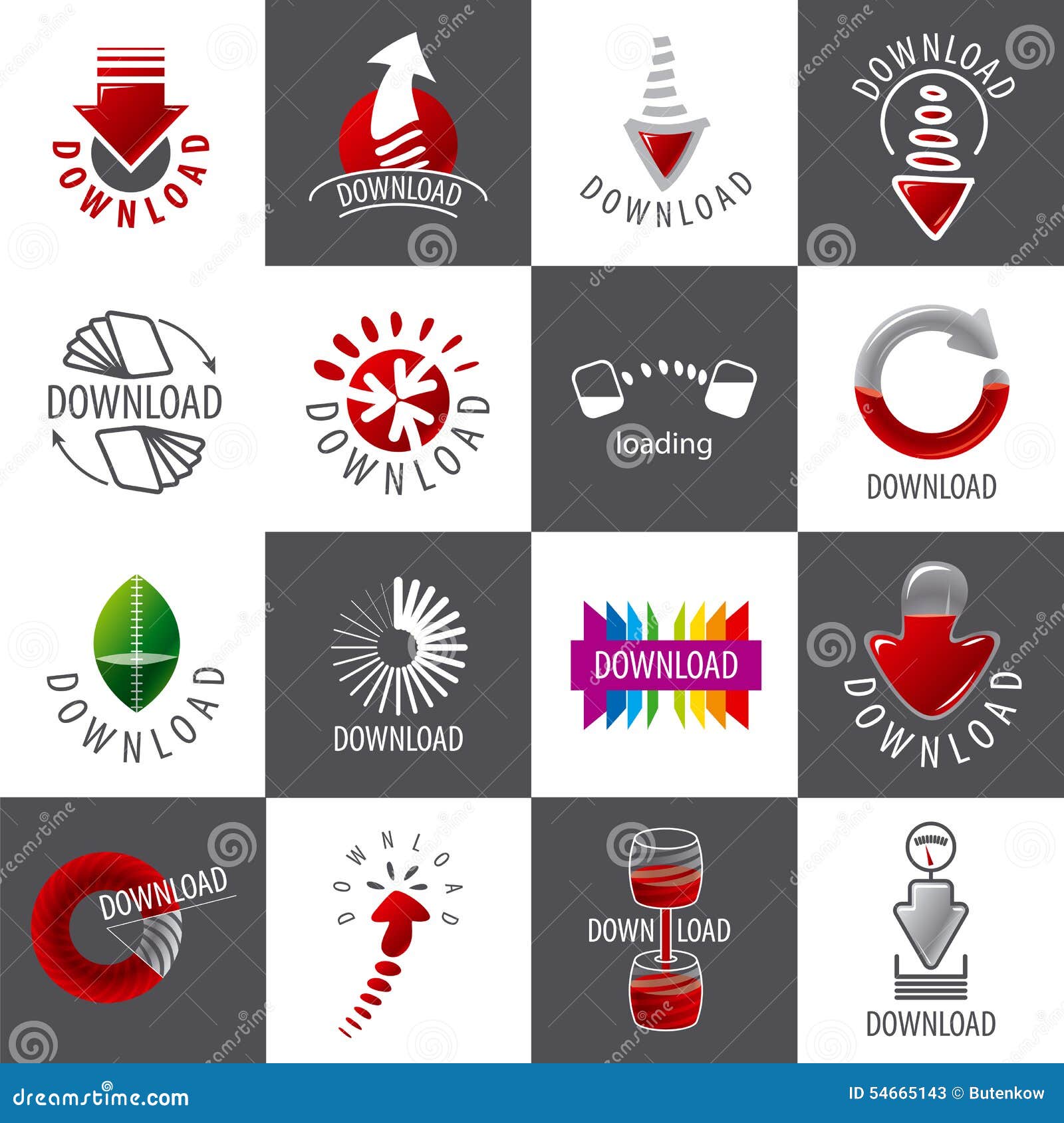 Set of Vector Logos for Download Stock Vector - Illustration of ...