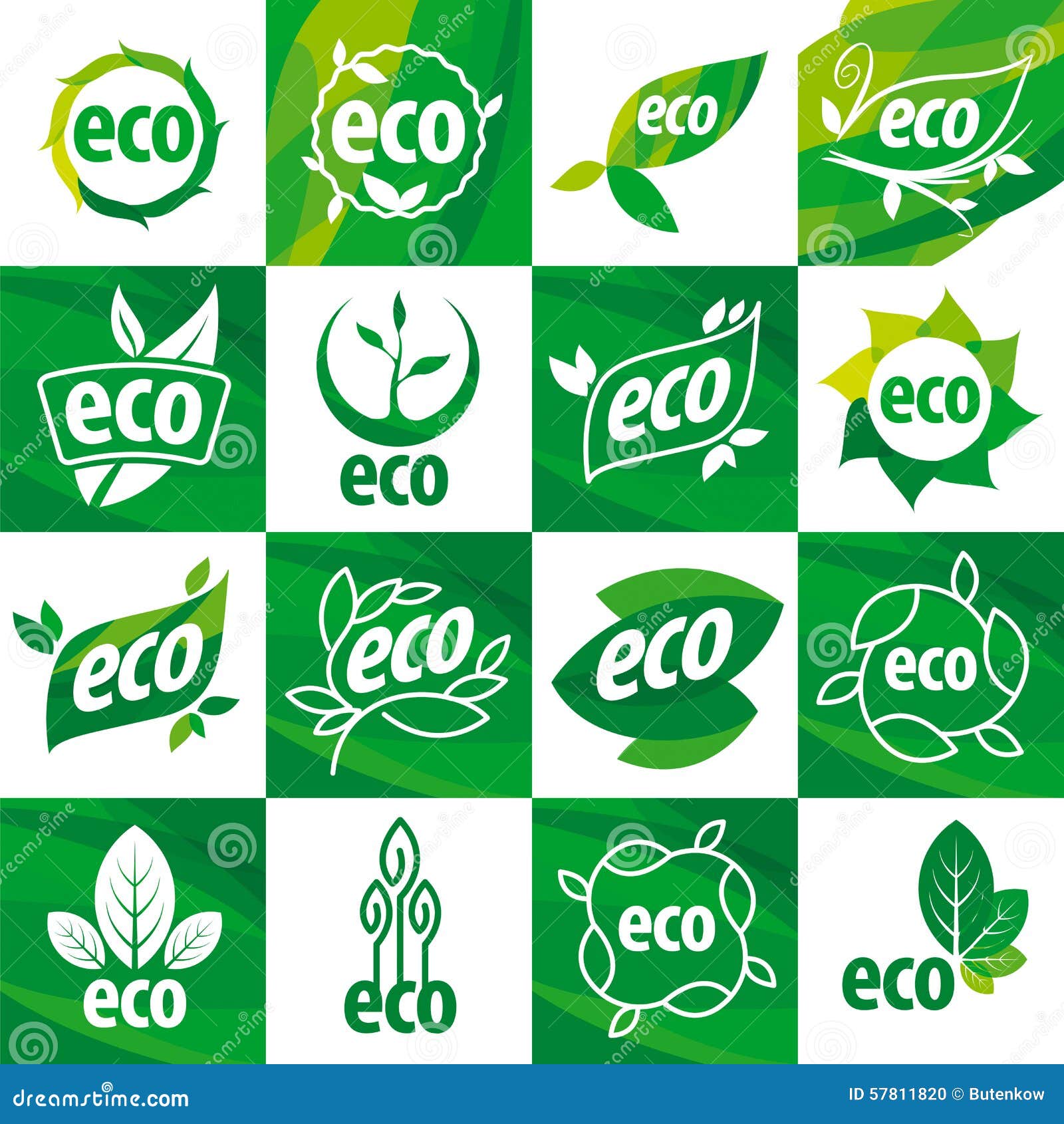 Set of vector logos eco stock vector. Illustration of farm - 57811820