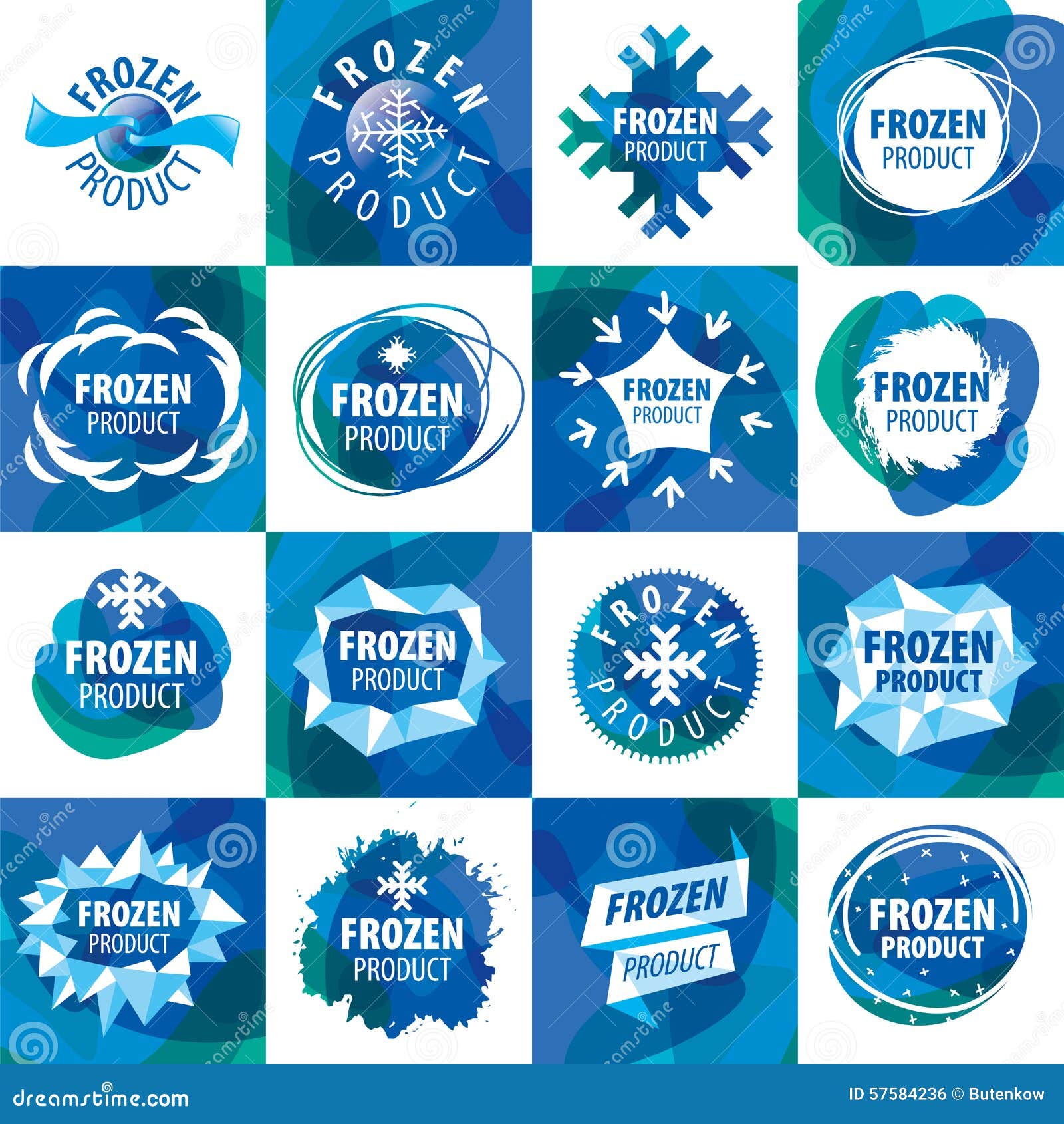 Set of Vector Logos for Frozen Products Stock Vector - Illustration of ...