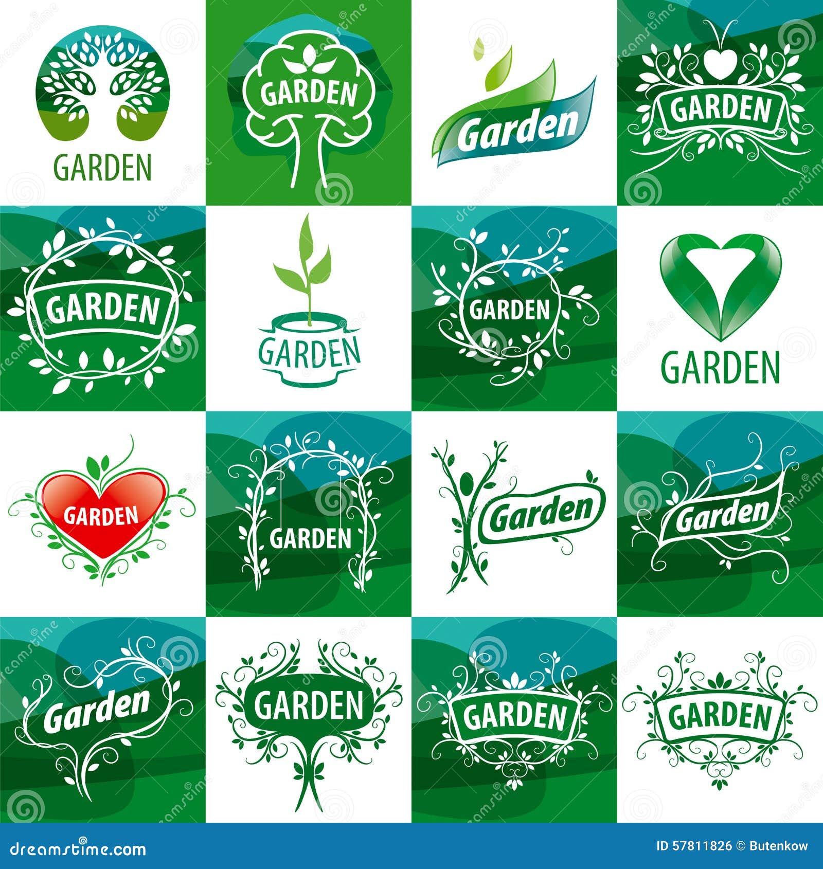 A Set Of Garden Logos Vector Illustration | CartoonDealer.com #57440832