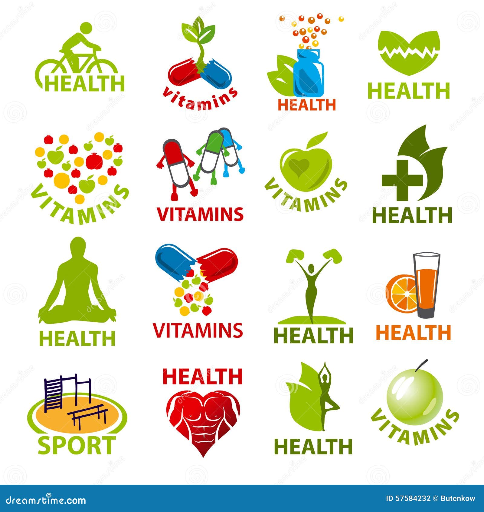 Set of Vector Logos for Health Stock Vector - Illustration of ideas ...
