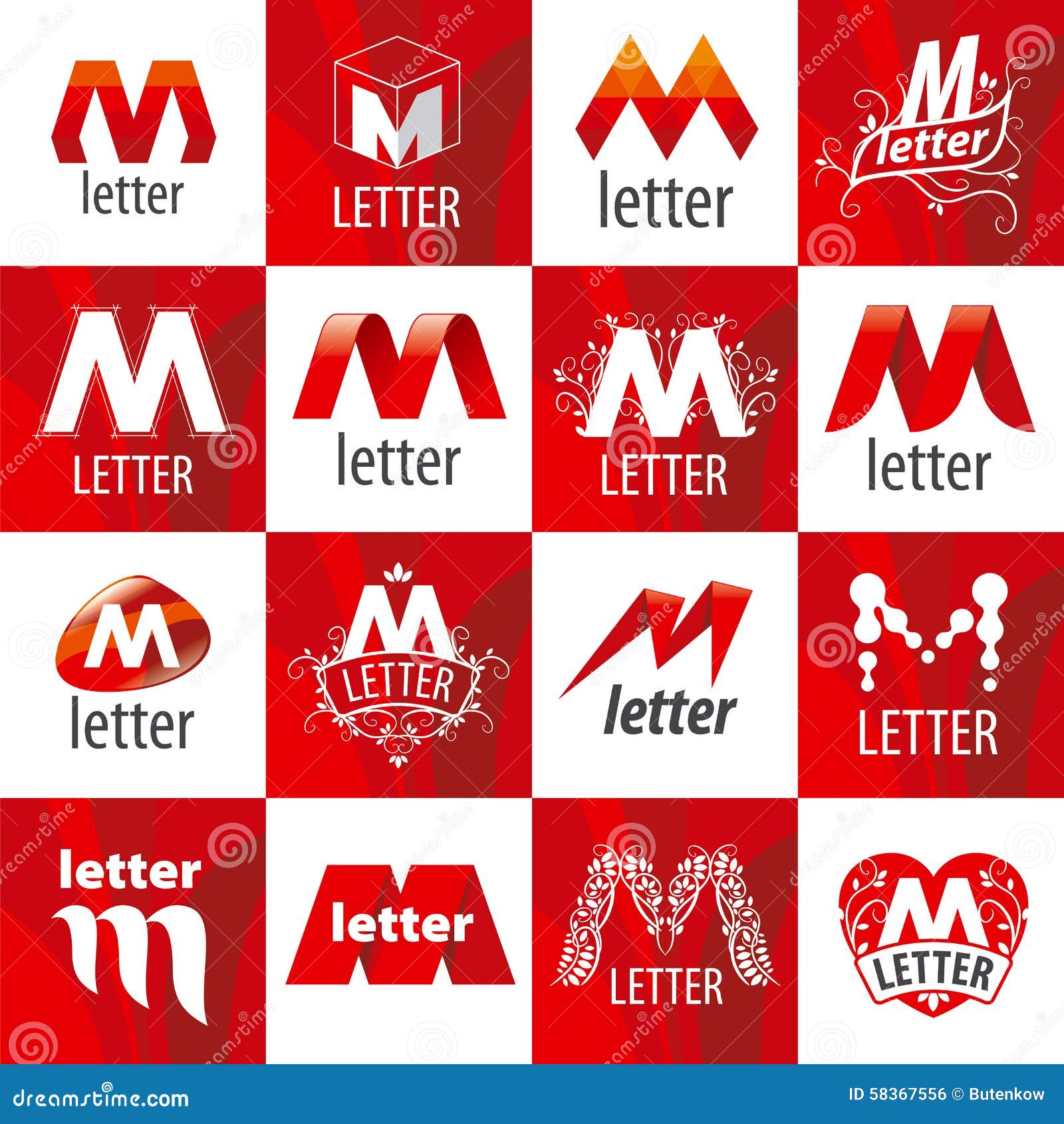 Set of Vector Logos Letter M Stock Vector - Illustration of module ...