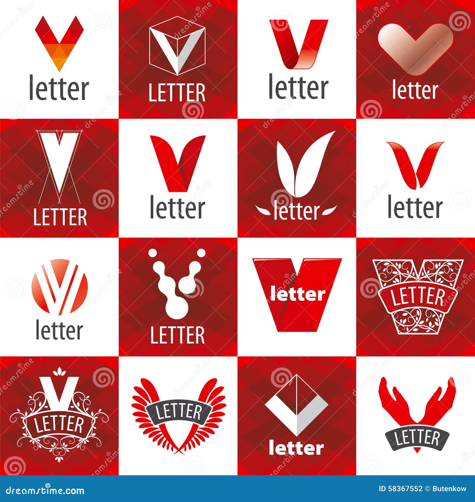 Set of Vector Logos Letter V Stock Vector - Illustration of education ...