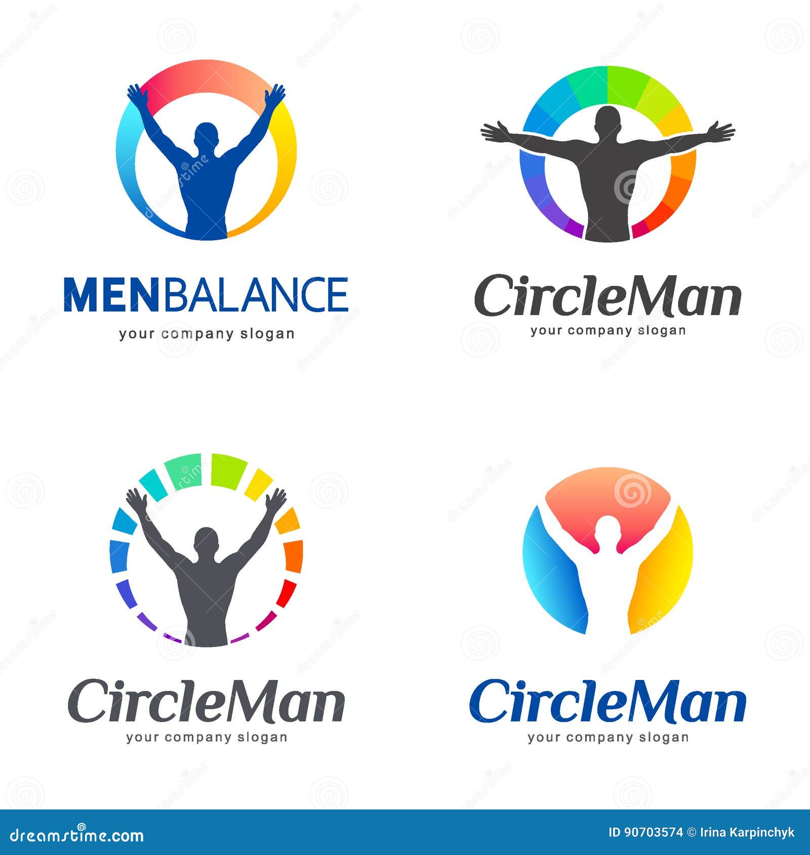 Set of Vector Logos. Men Balance, Body Balance Stock Vector ...