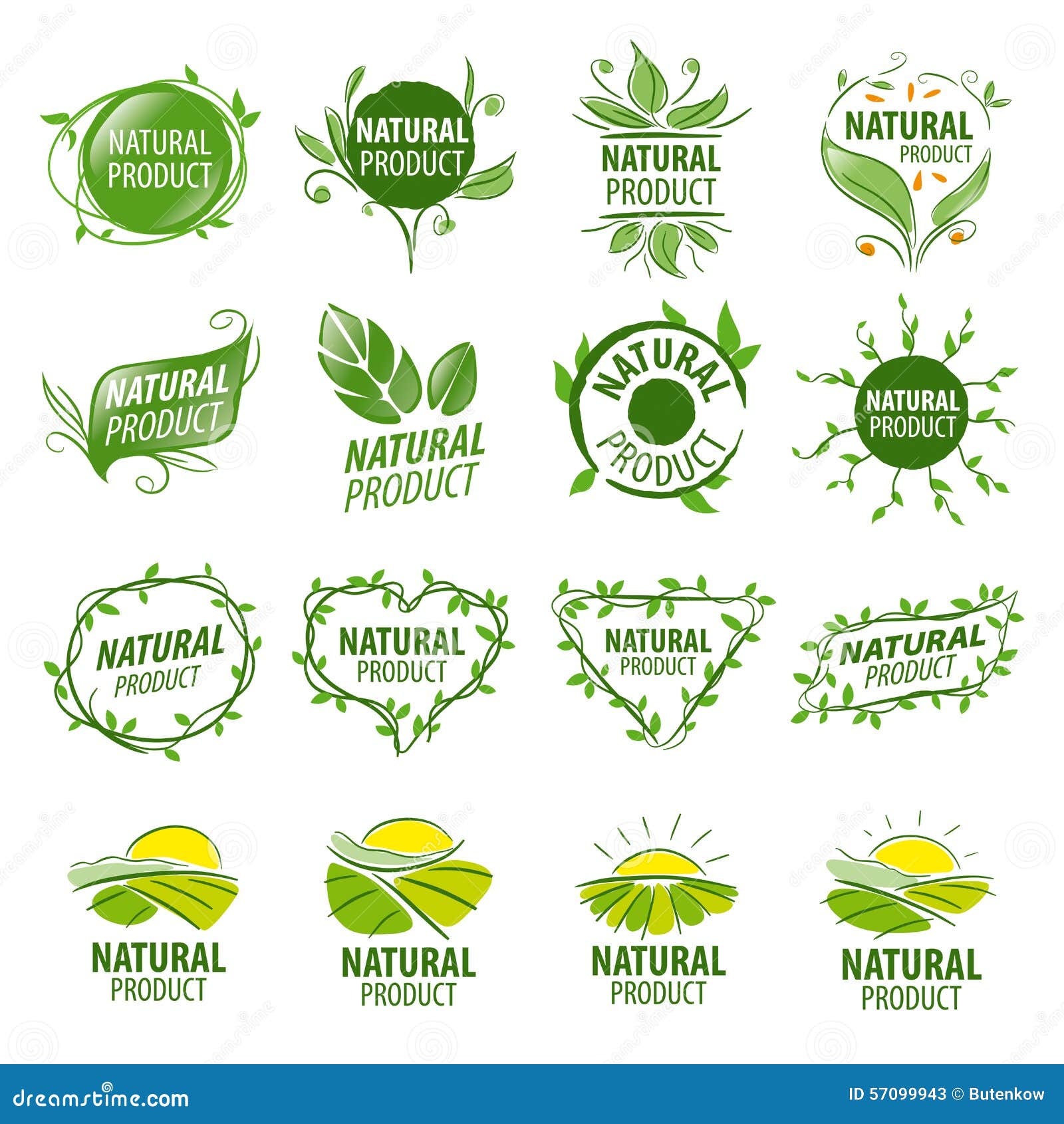 Set of Vector Logos for Natural Products Stock Illustration ...
