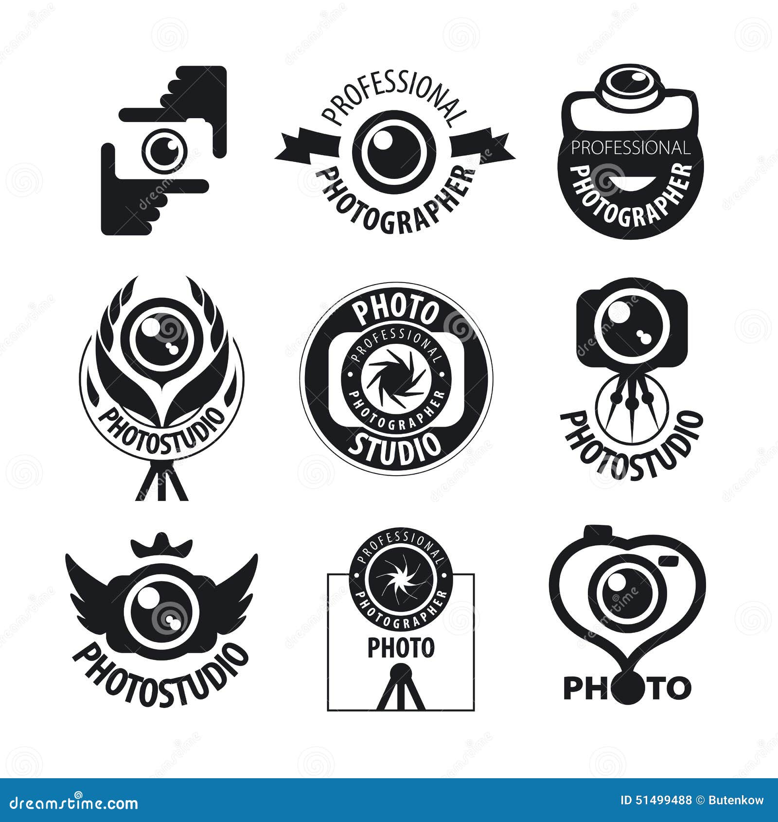 Set of Vector Logos for Professional Photographer Stock Vector ...