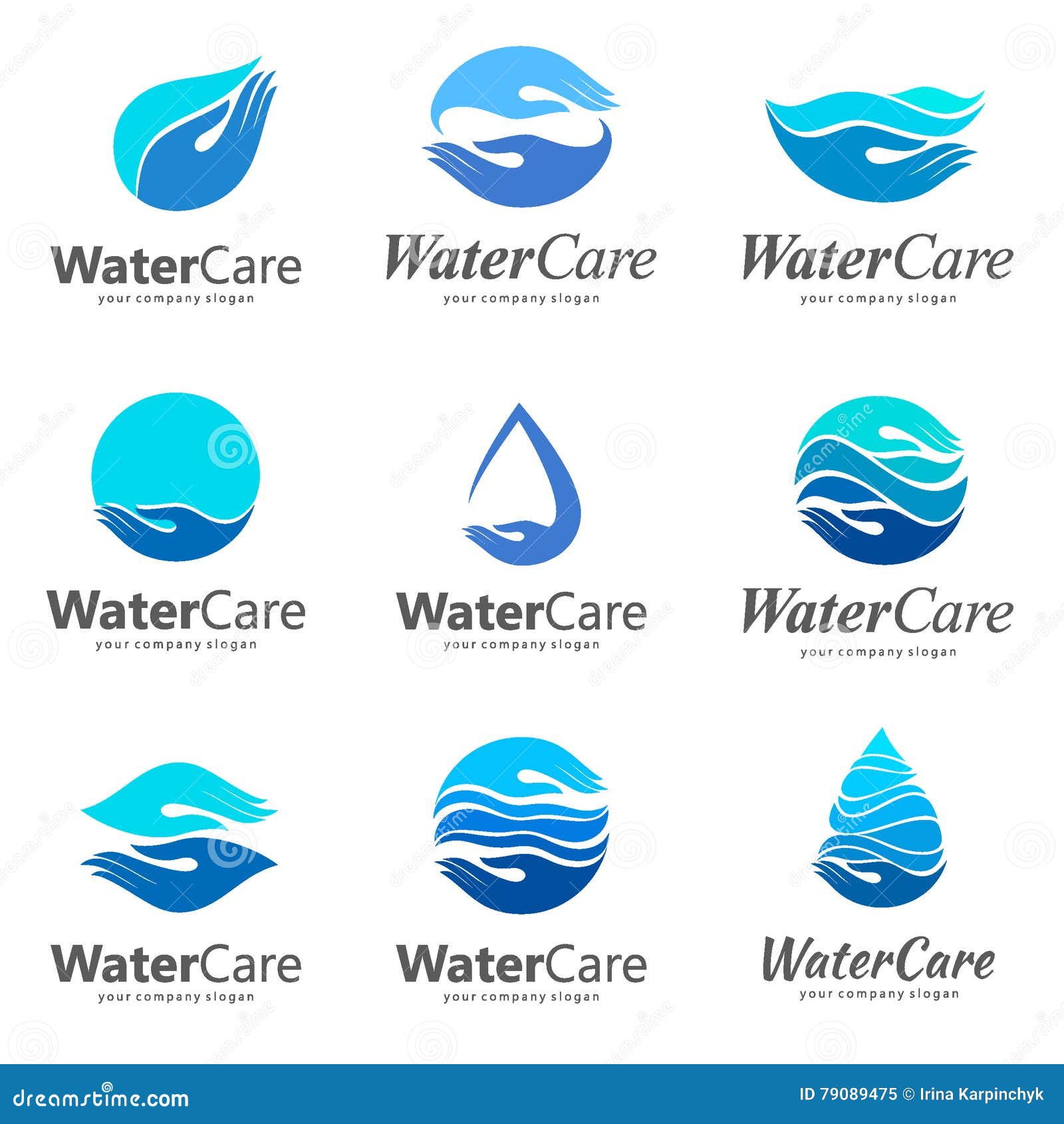 Set of Vector Logos of the Protection and Care of Water. Vector ...