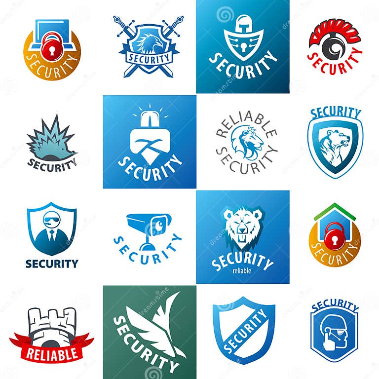 Set of Vector Logos Protection Stock Vector - Illustration of eagle ...