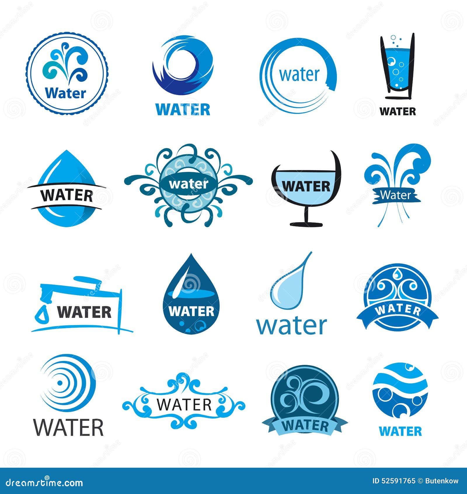 Set of vector logos water stock vector. Illustration of concepts - 52591765
