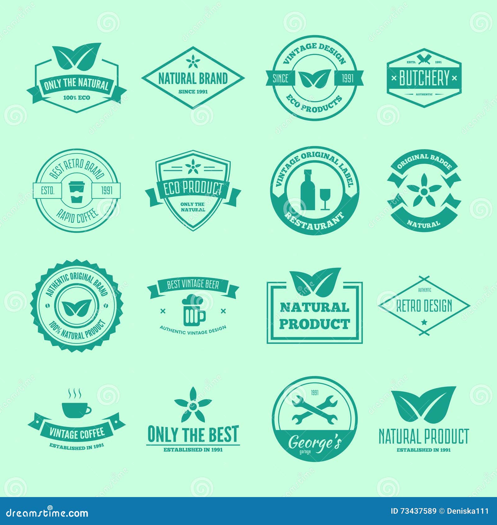 Set of Vector Logotypes Elements, Labels, Badges and Silhouettes Stock ...