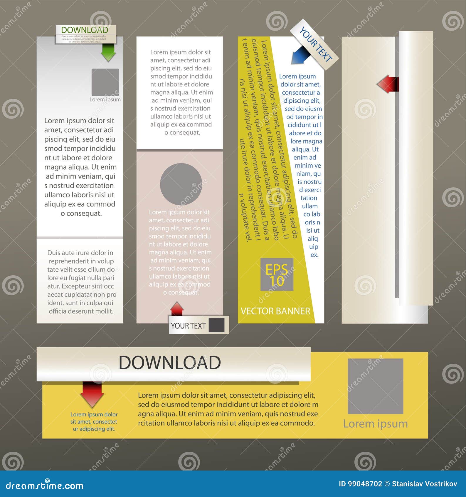 Set of vector long banner stock vector. Illustration of banner - 99048702