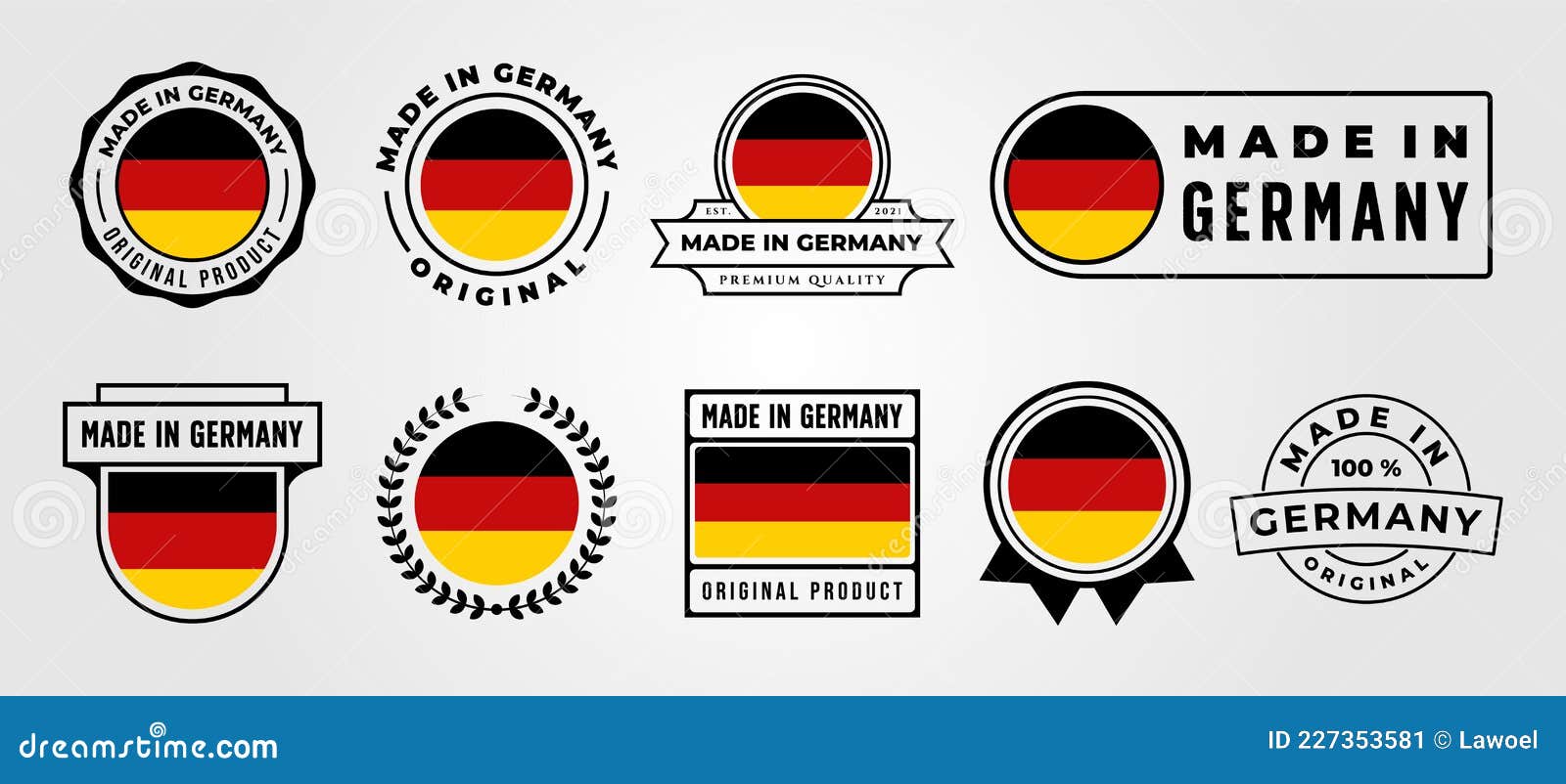 Set of Vector Made in Germany Label Badge Symbol Illustration Design ...