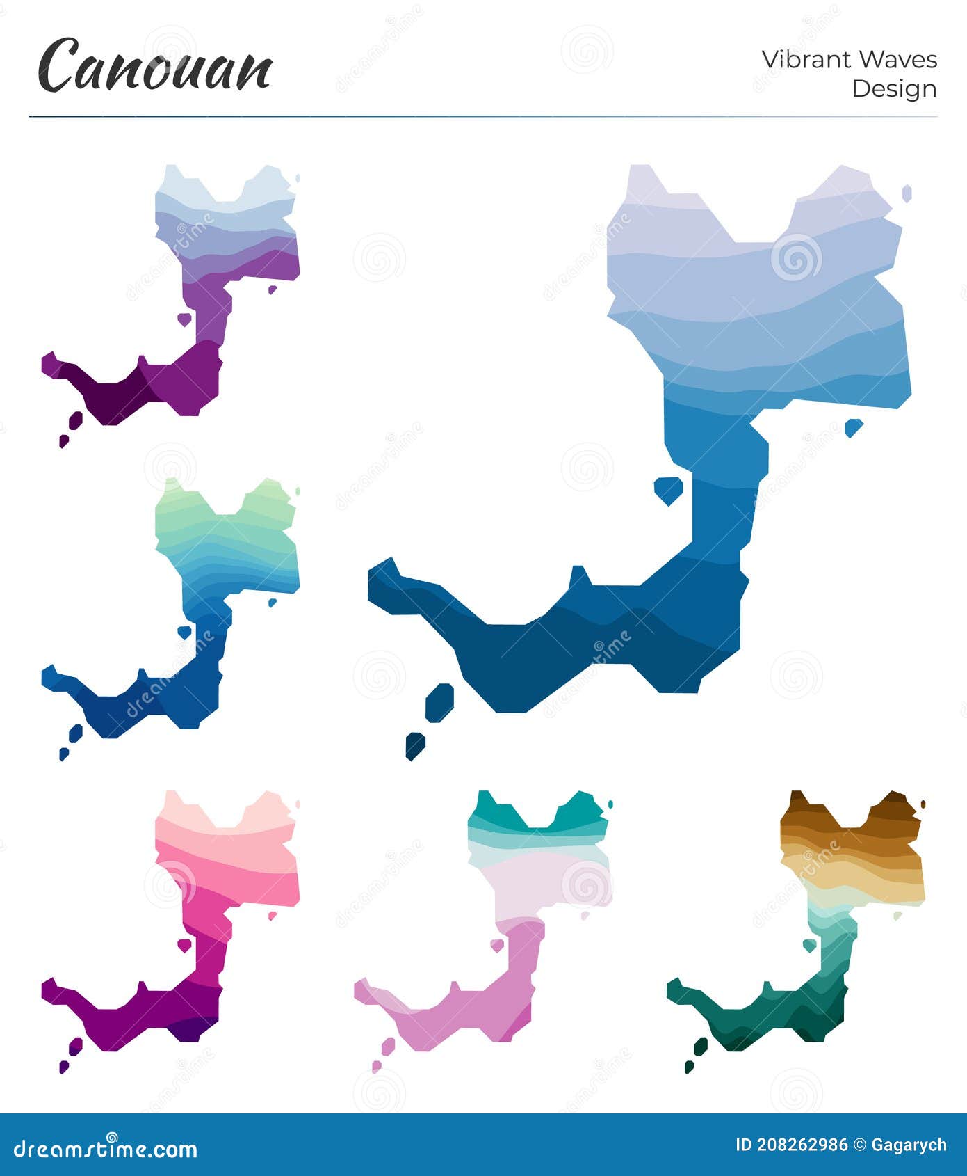 Set of Vector Maps of Canouan. Stock Vector - Illustration of modern ...