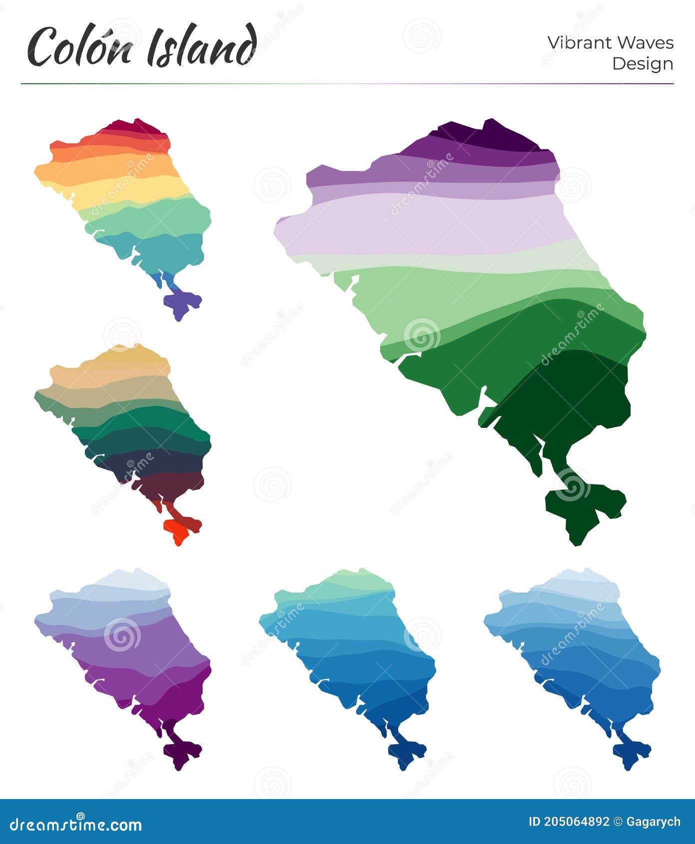 Set of Vector Maps of Colon Island. Stock Vector - Illustration of ...