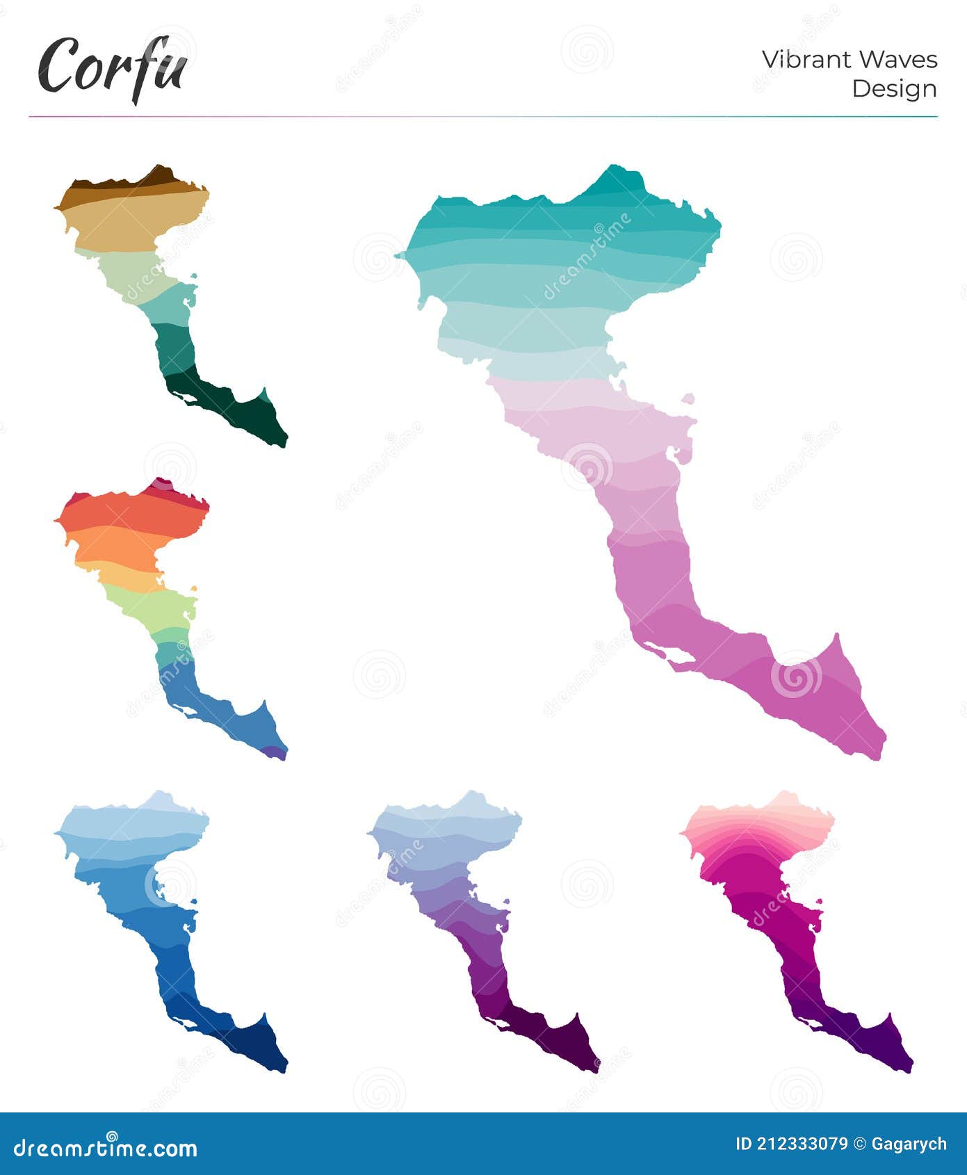 Set of Vector Maps of Corfu. Stock Vector - Illustration of infographic ...
