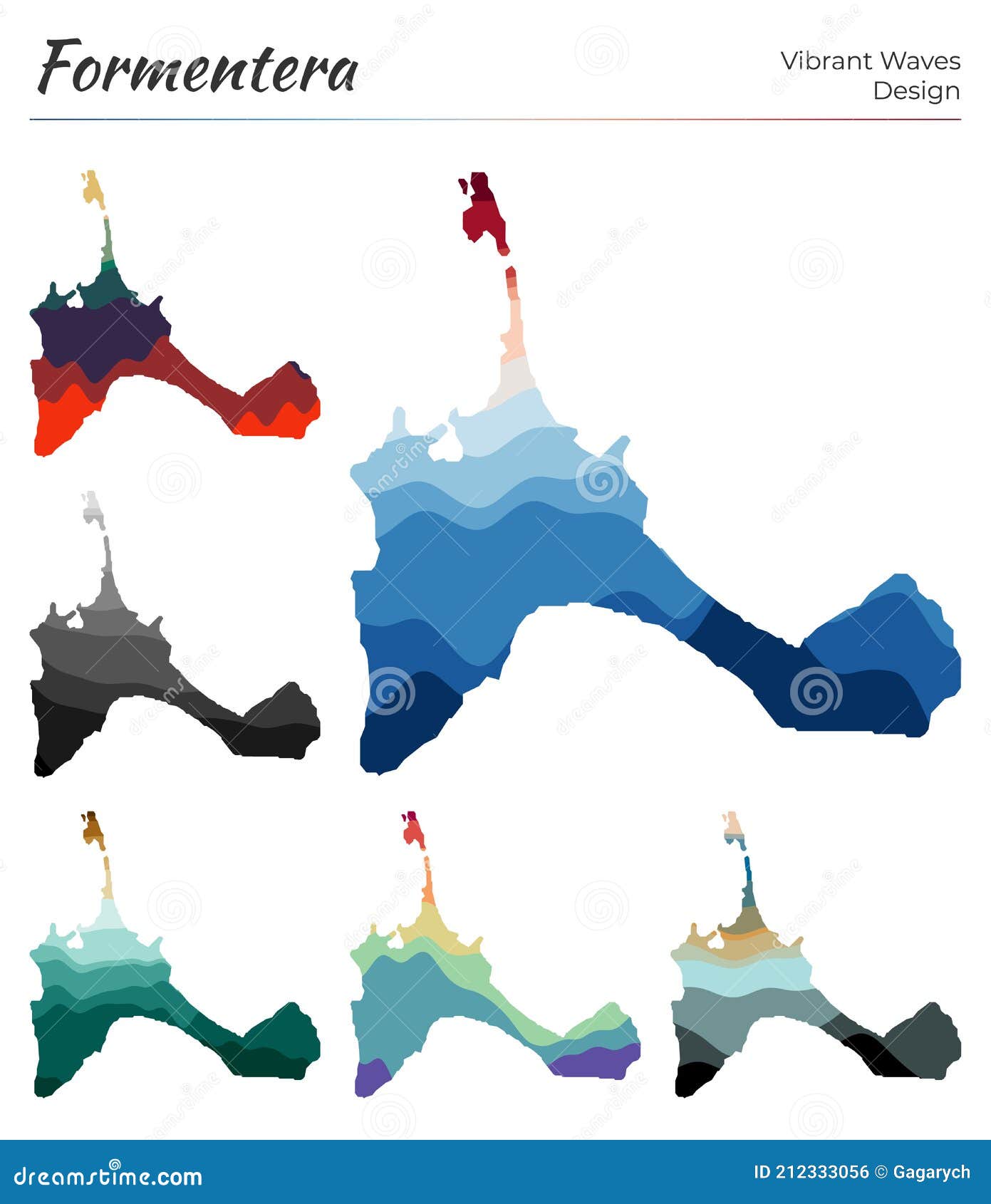 Set of Vector Maps of Formentera. Stock Vector - Illustration of ...