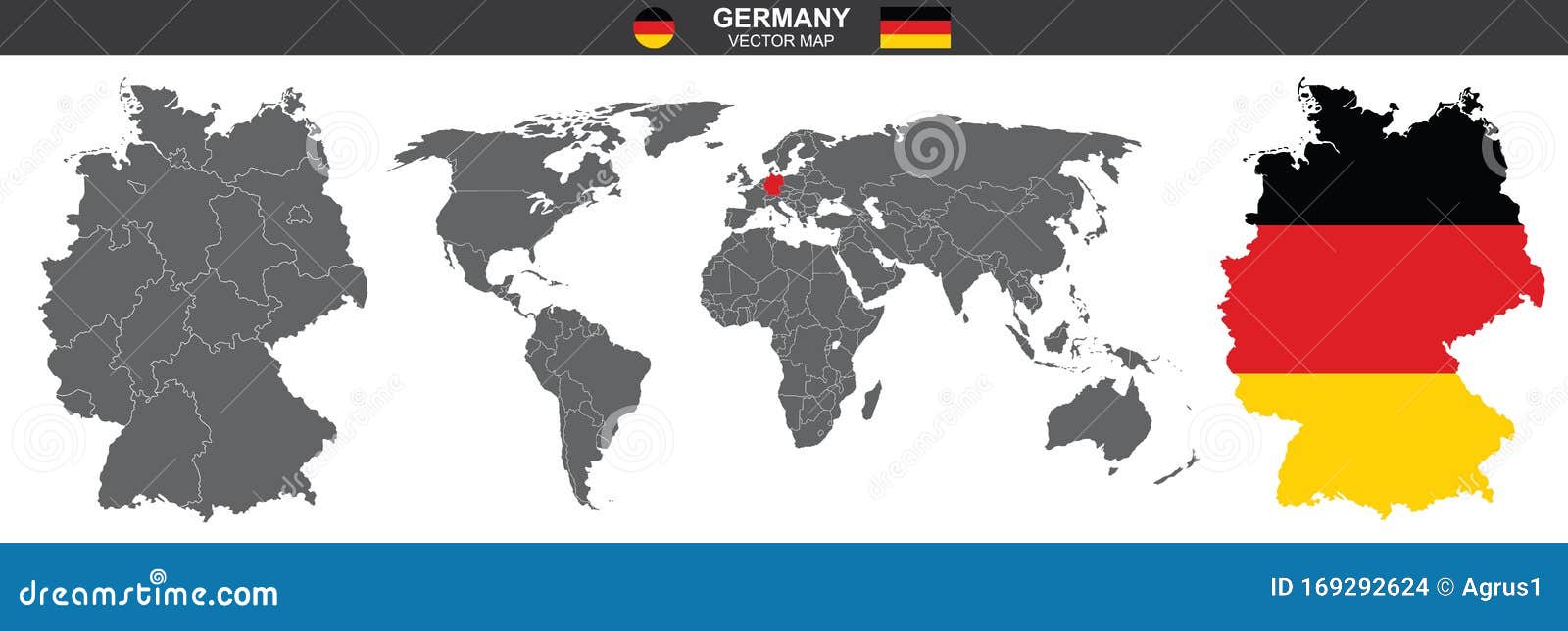 Set of Vector Maps of Germany on White Background Stock Vector ...