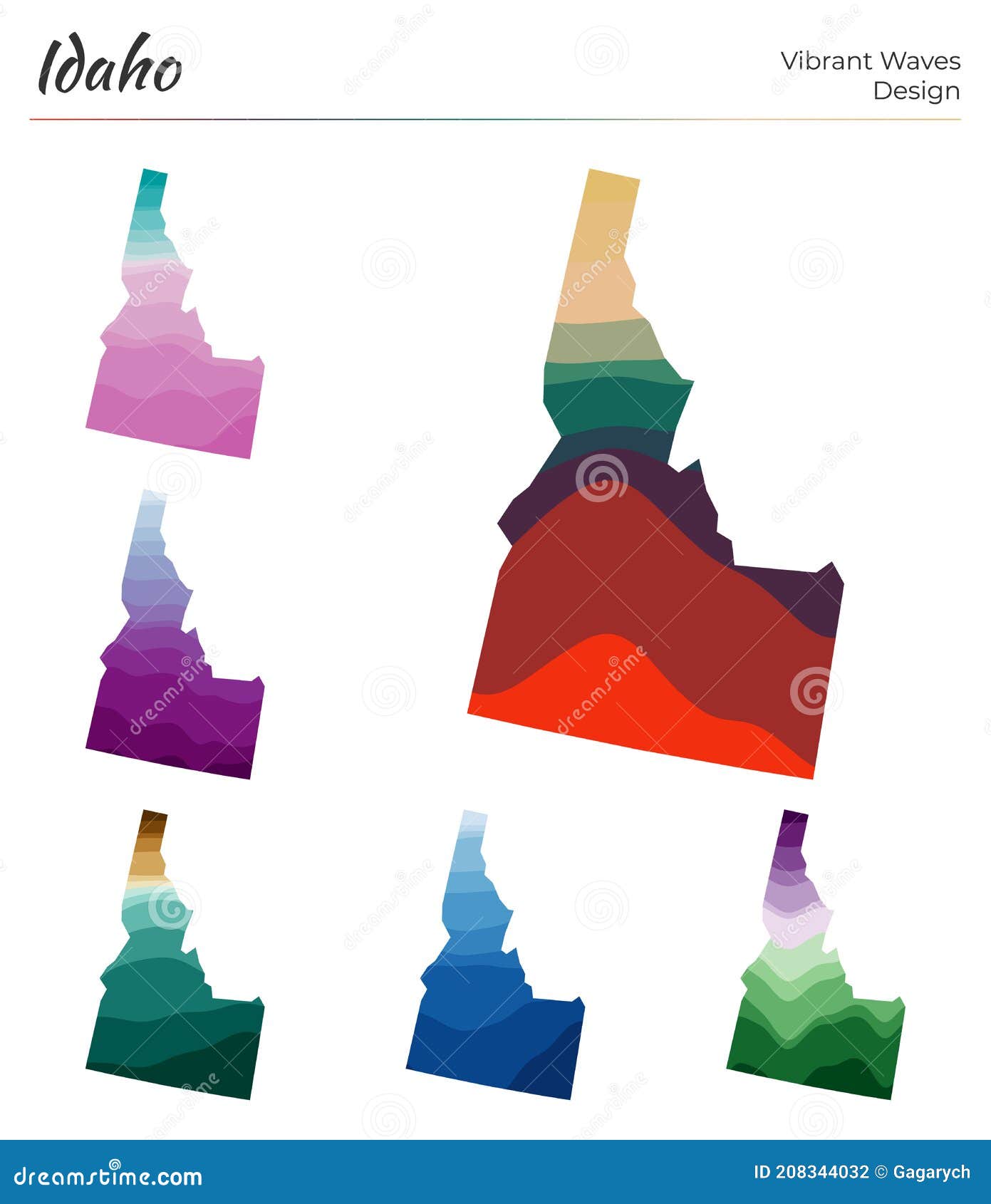 Set of Vector Maps of Idaho. Stock Vector - Illustration of clean ...