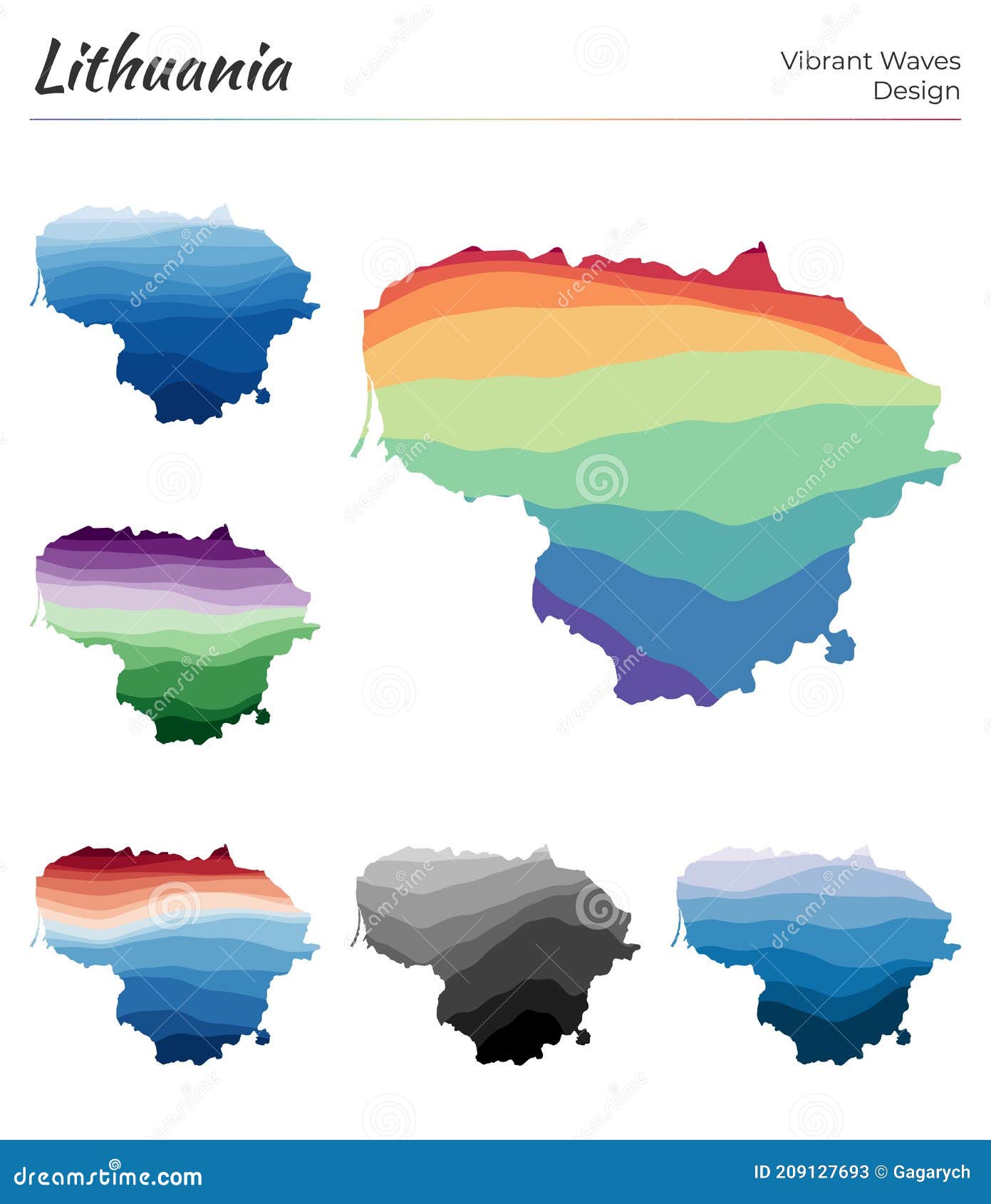 Set of Vector Maps of Lithuania. Stock Vector - Illustration of ...