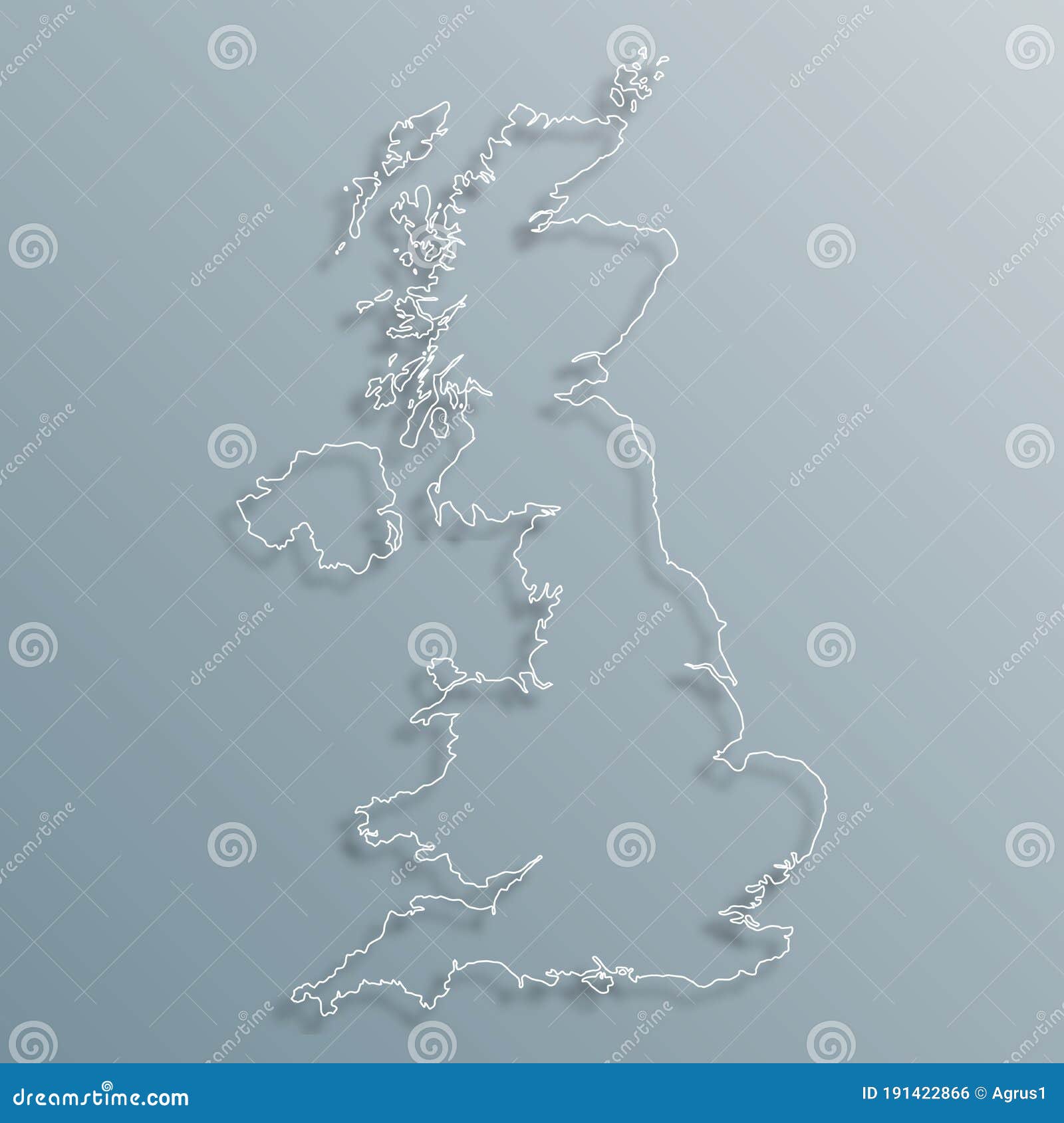 Set of Vector Maps of United Kingdom with Shadow Stock Vector ...