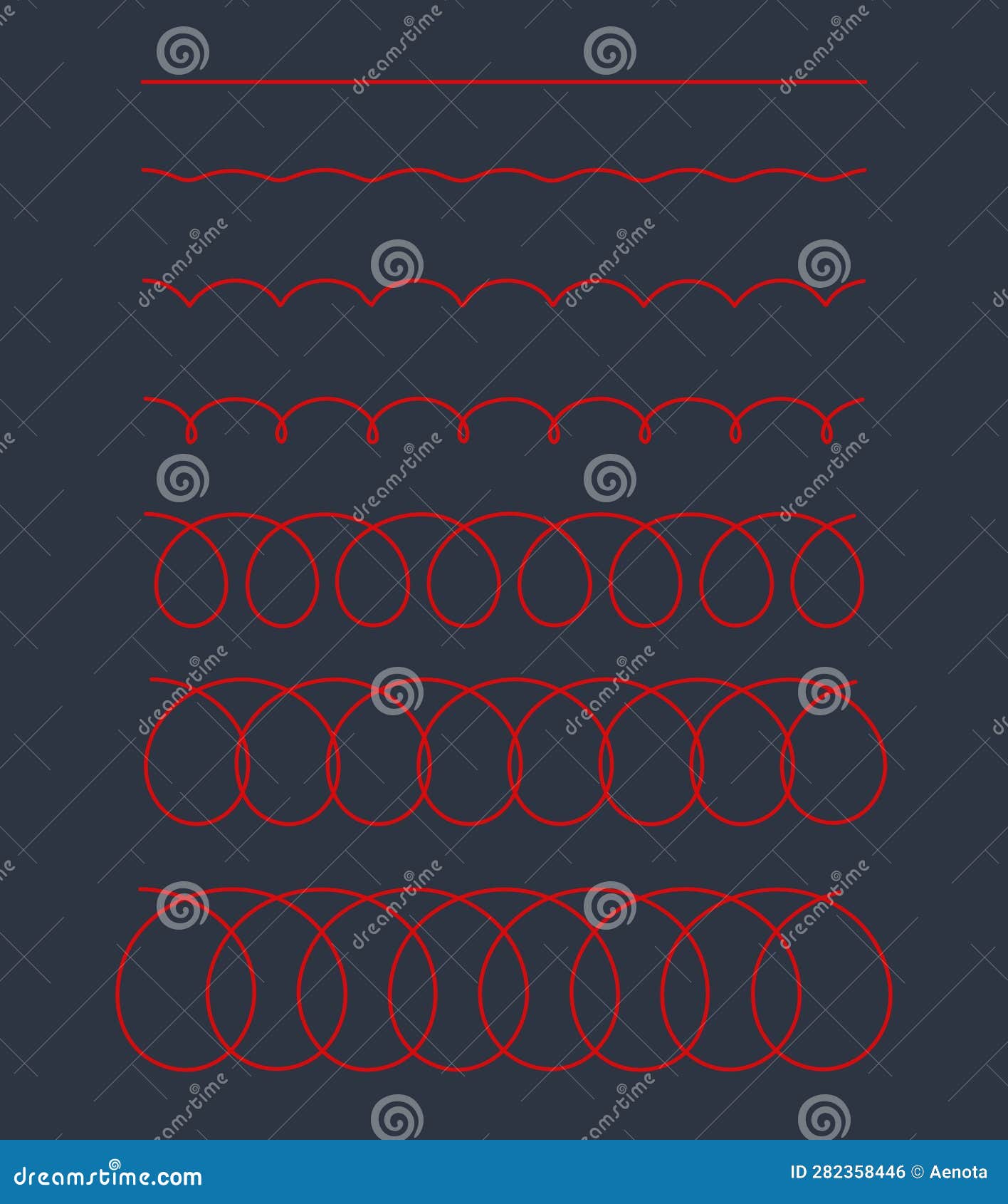 Set of Vector Mathematical Cycloid Curve Structure Set - Abstract ...