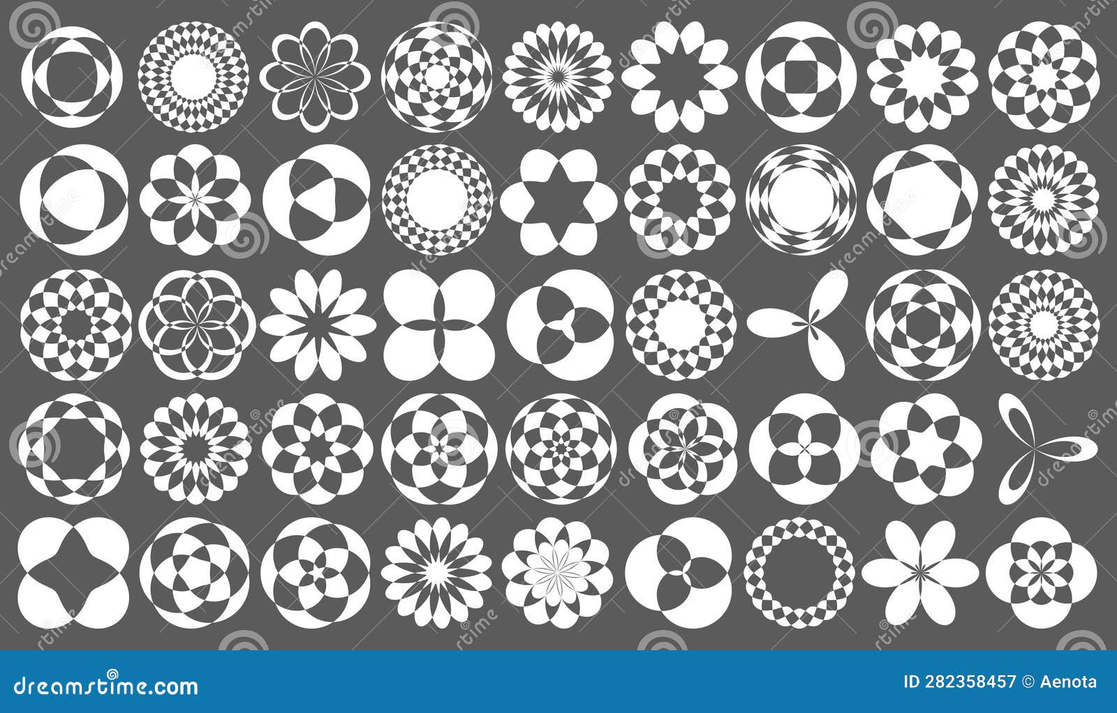Set Of Vector Mathematical Lissajous Curve Structure Set - Abstract ...