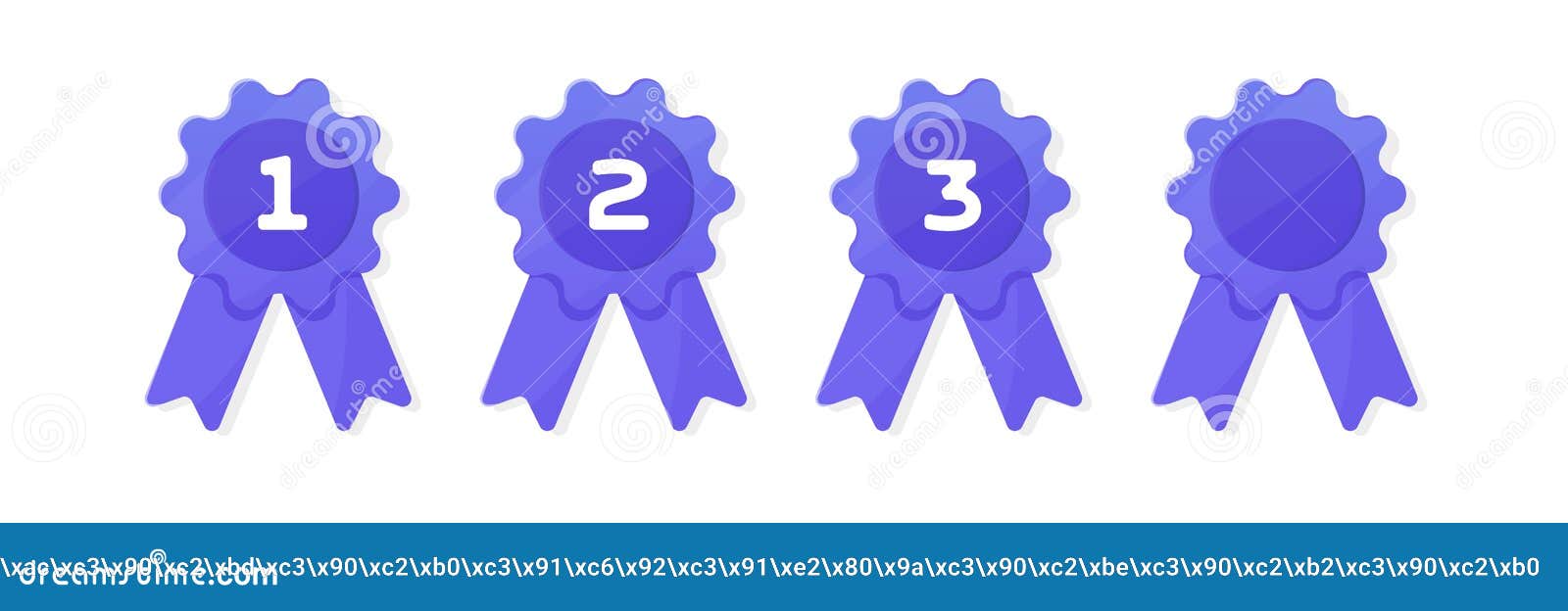 A Set of Vector Medals for Winning the Competition for First, Second ...