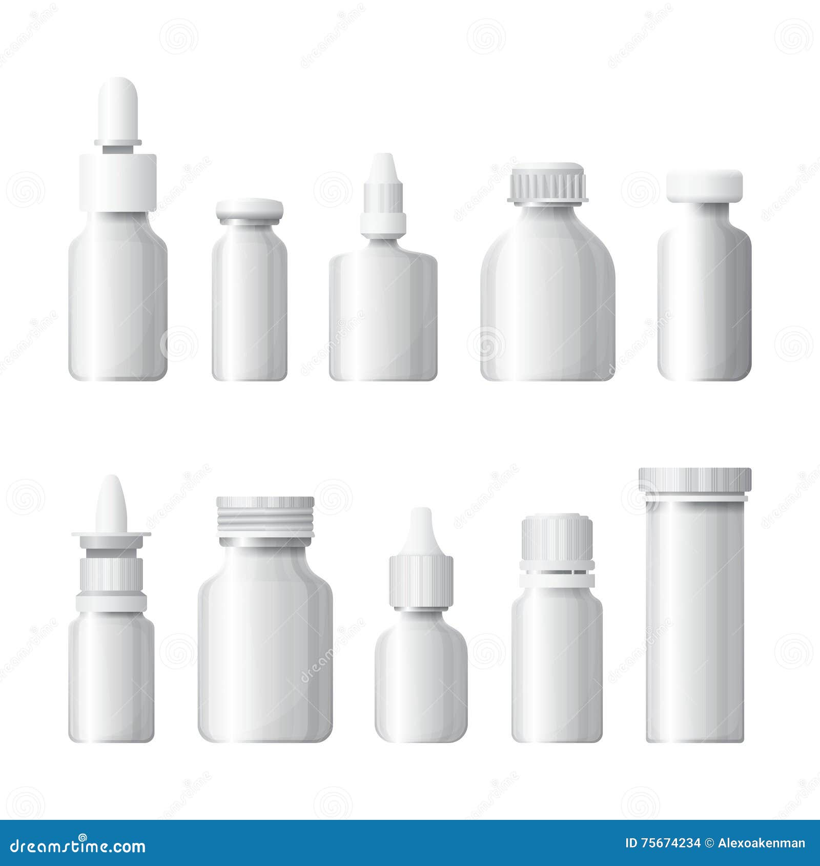 Set of Vector Medical Bottles in Flat Style Stock Vector - Illustration ...