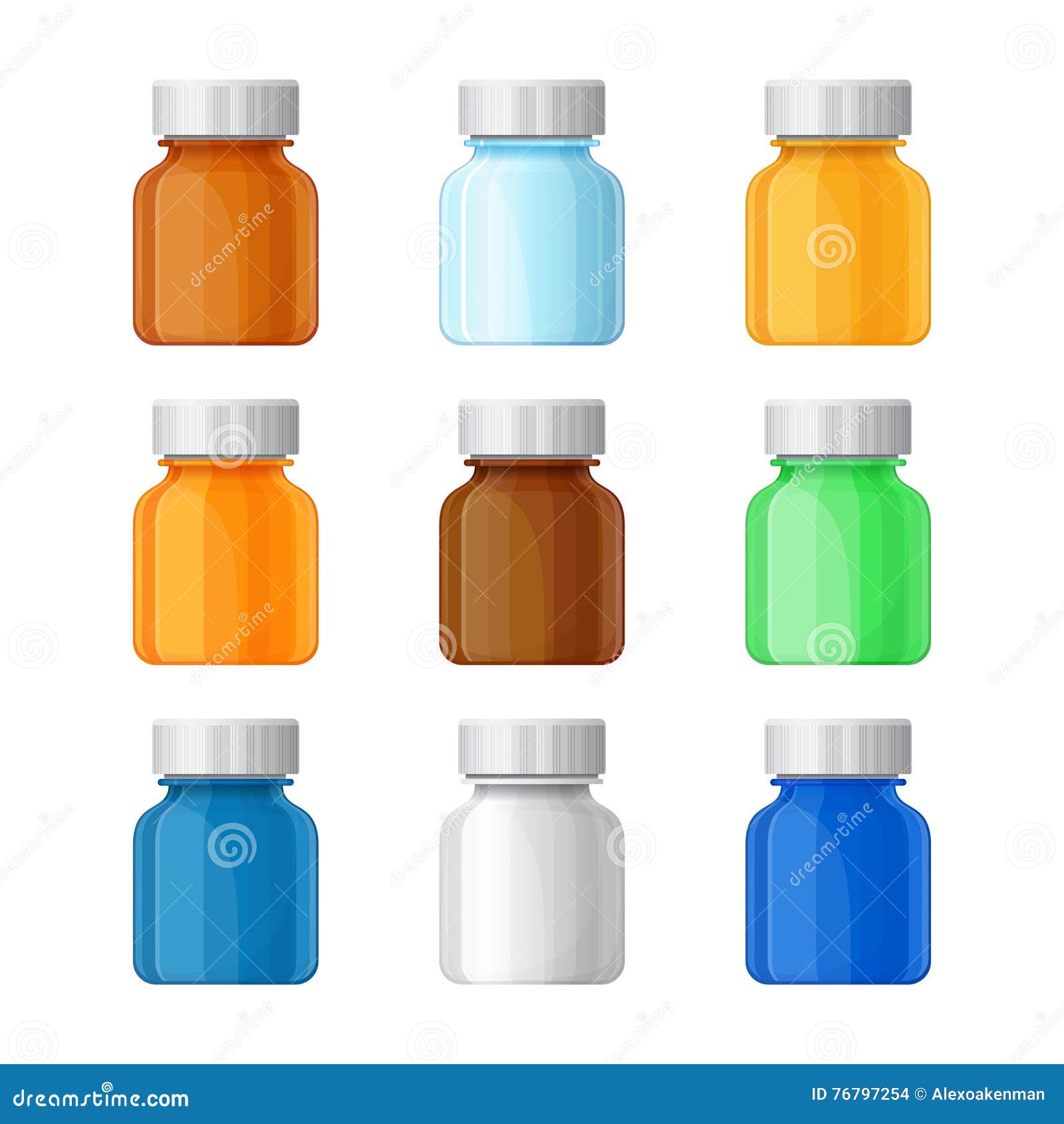Set of Vector Medical Bottles in Flat Style Stock Vector - Illustration ...