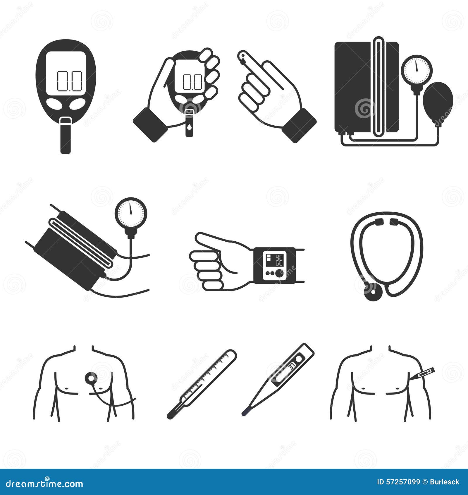 Set of Vector Medical Measurement and Tools Stock Vector - Illustration ...
