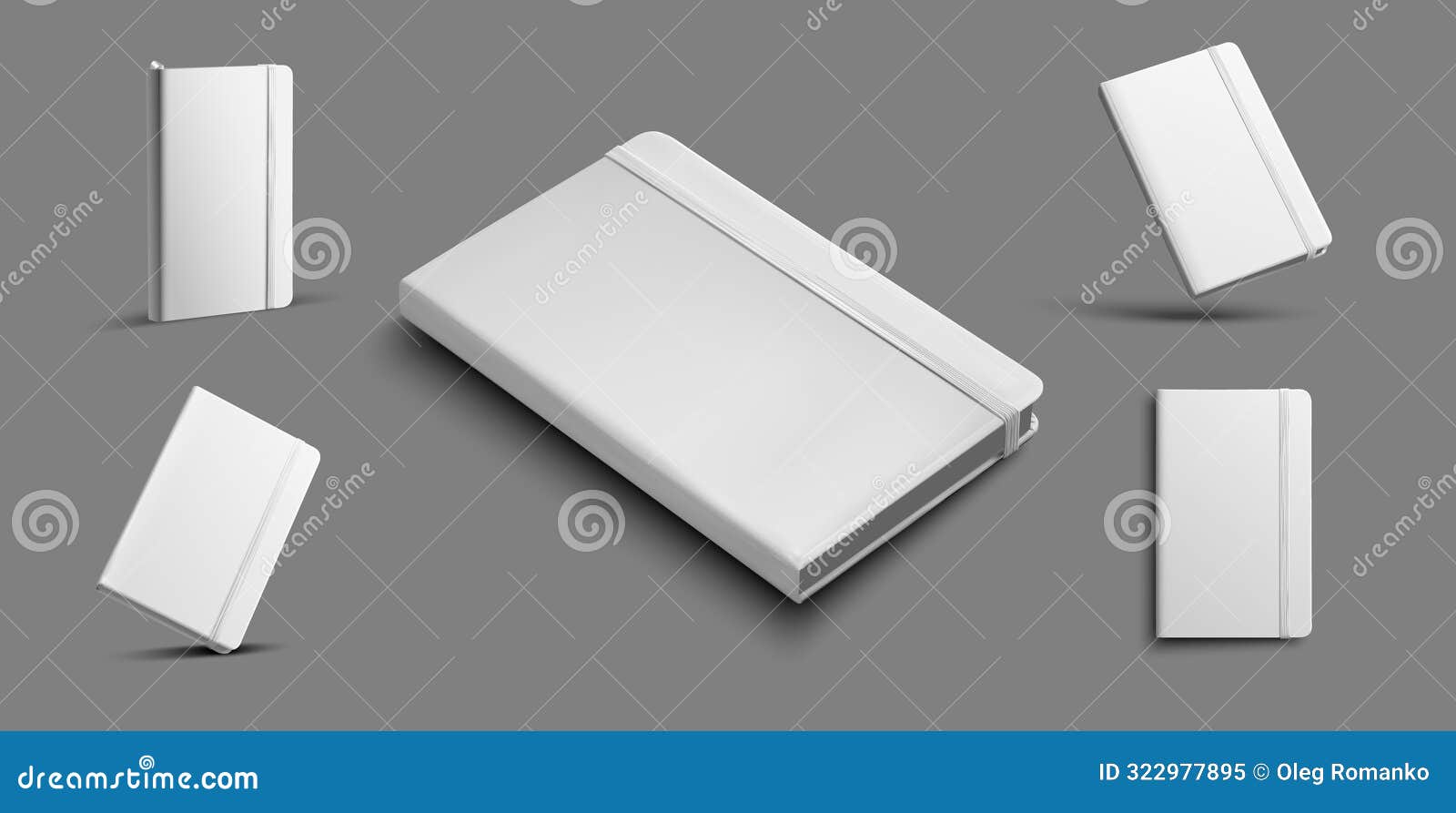 Set of Vector Mockups of Hardcover Notebook and Bookmark. Design ...