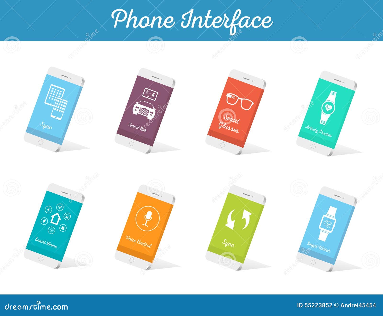 Set of Vector Models Interface Smartphone Stock Illustration ...