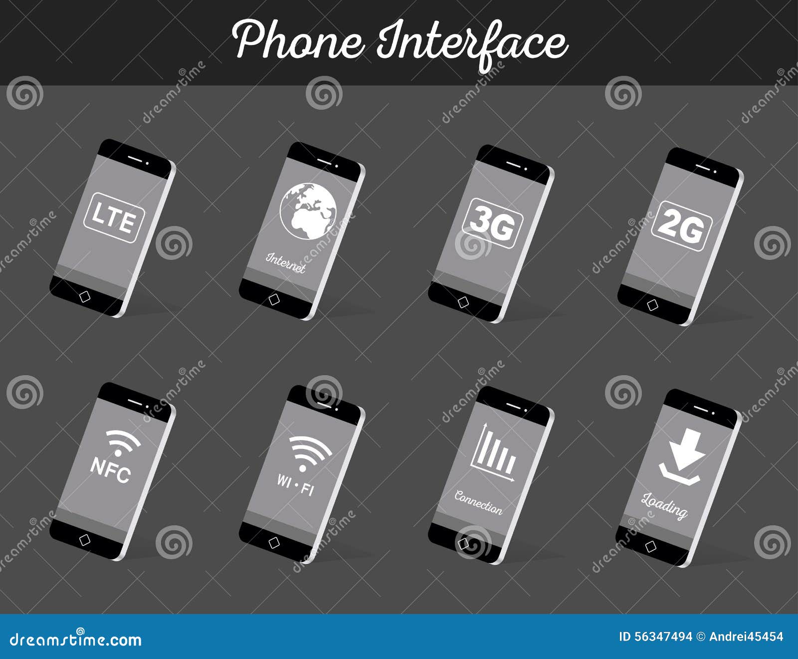 Set of Vector Models Interface Smartphone Stock Illustration ...
