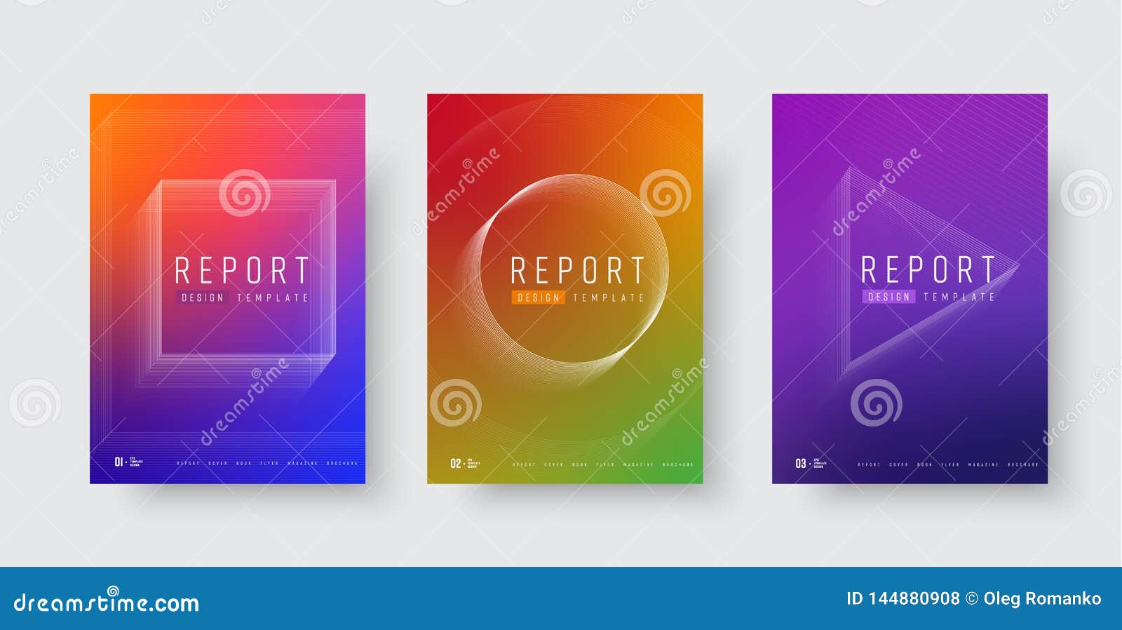 Set of Vector Modern Covers for Reports and Catalogs with Gradient and ...