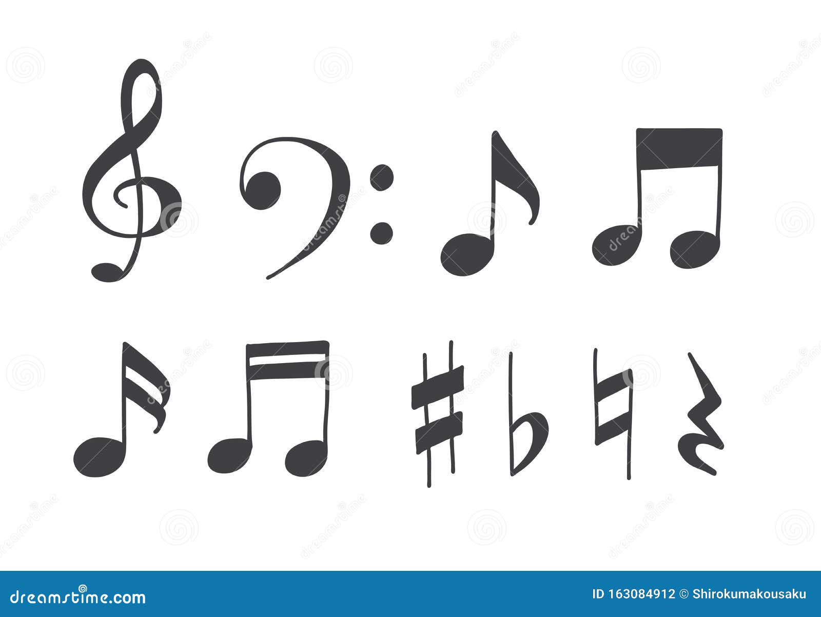 Set of Vector Modern Flat Design Musical Notes Stock Vector ...
